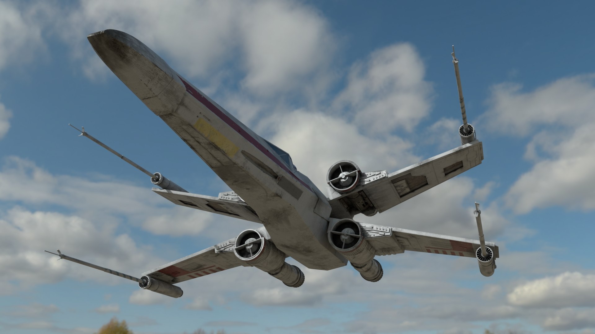 3D Model T-65 X-Wing With R2D2 - Game Ready - TurboSquid 2053012