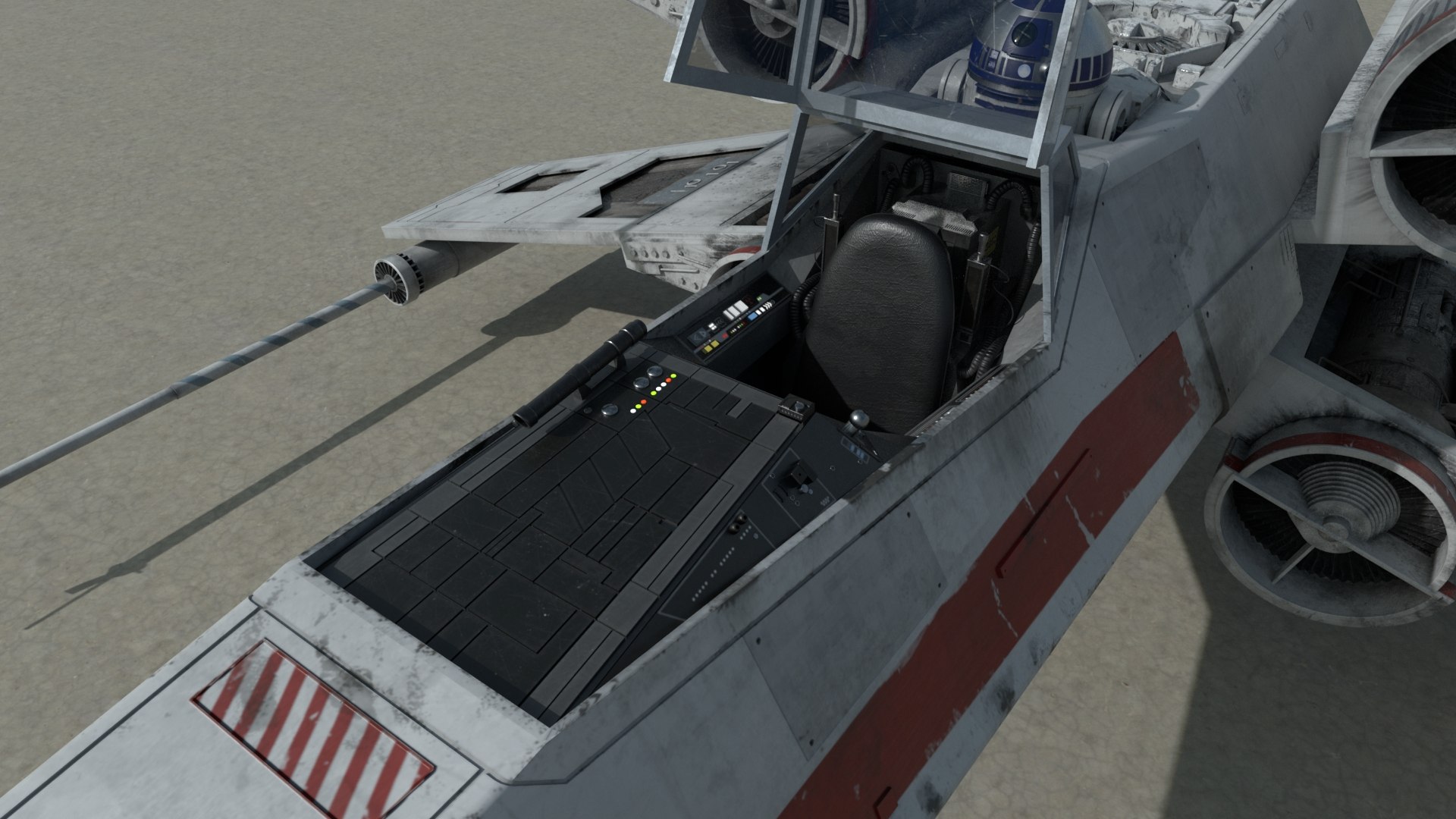 3D model T-65 X-Wing With R2D2 - Game Ready - TurboSquid 2053012