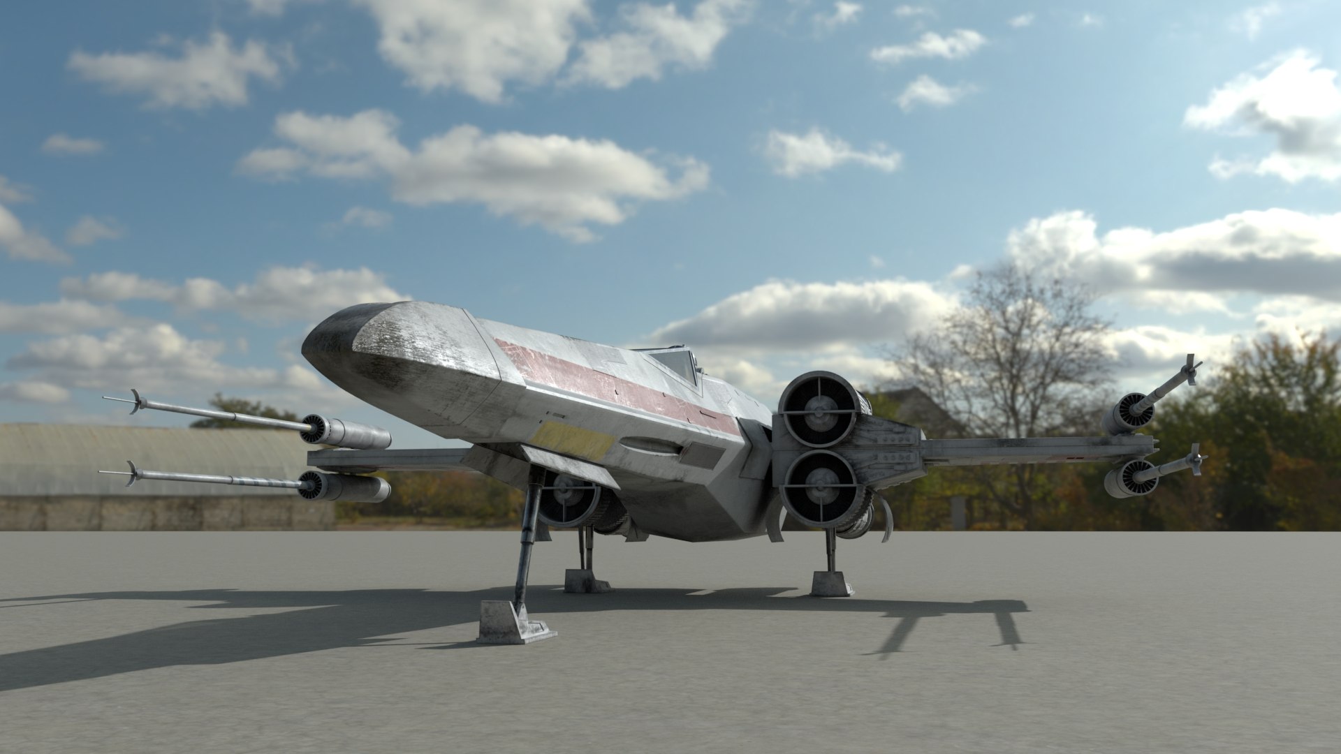 3D Model T-65 X-Wing With R2D2 - Game Ready - TurboSquid 2053012