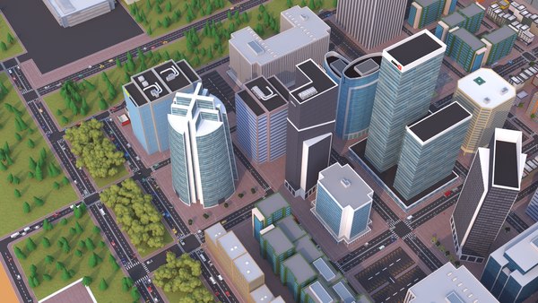 City cartoon 3D model - TurboSquid 1678106
