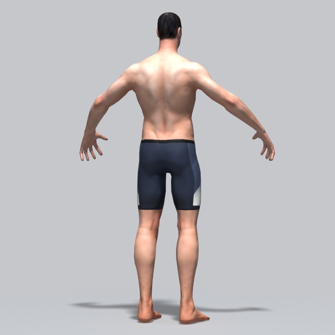 3d model athletic swimmer
