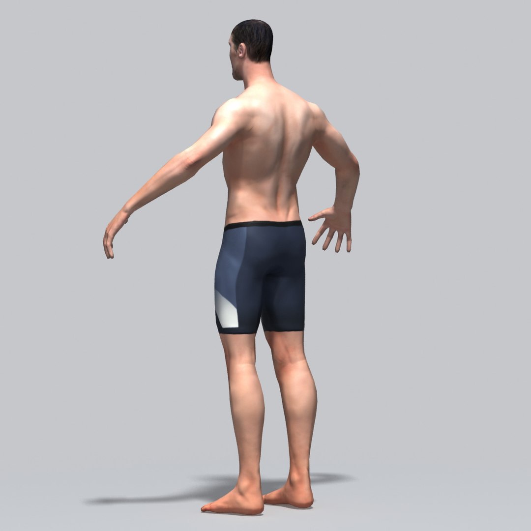 3d model athletic swimmer