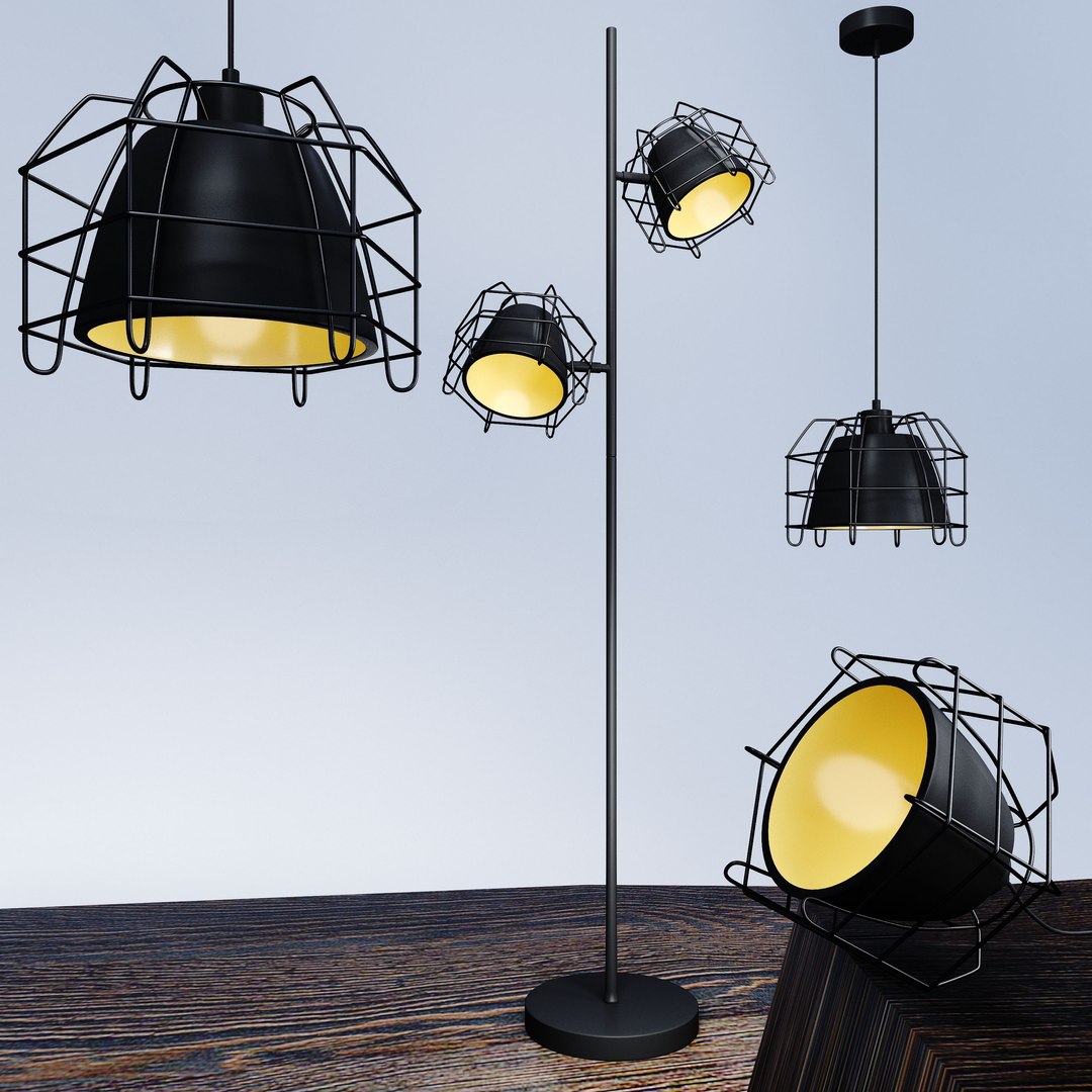 3D GRID Pendant Table And Floor Lamps - TurboSquid 1864513