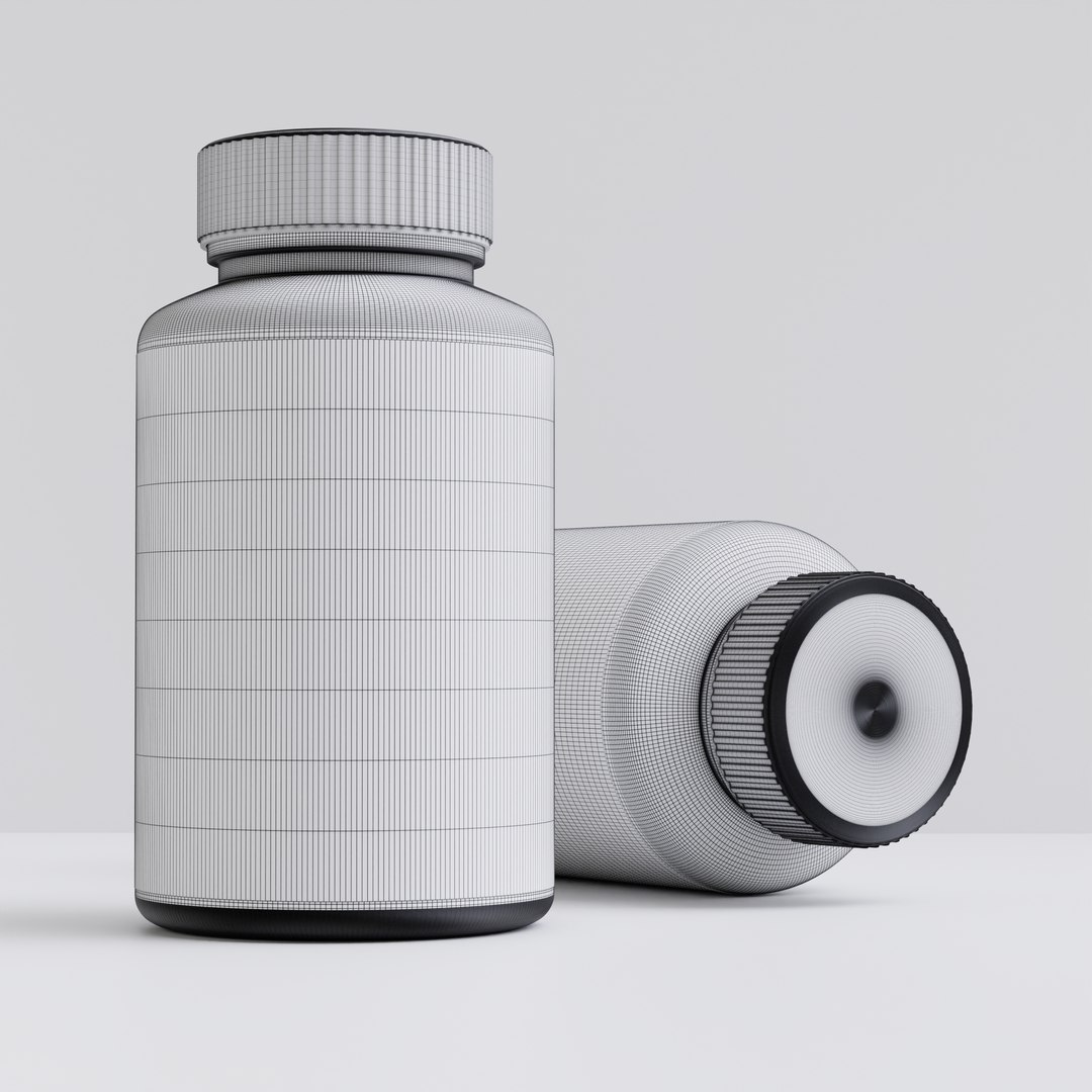3D Pil Bottle Packaging With Label Design - TurboSquid 2028750