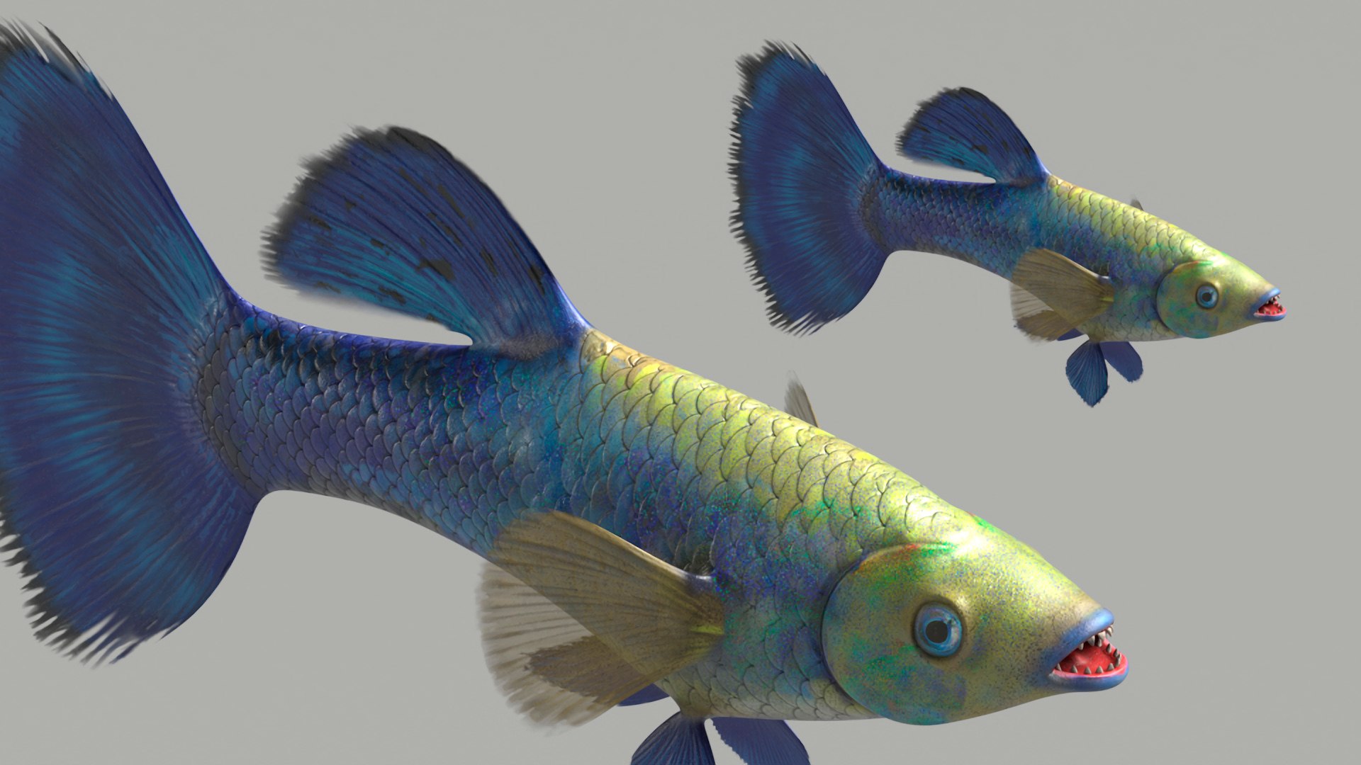 3D Guppy Fish Blue Diamond - TurboSquid 2269964