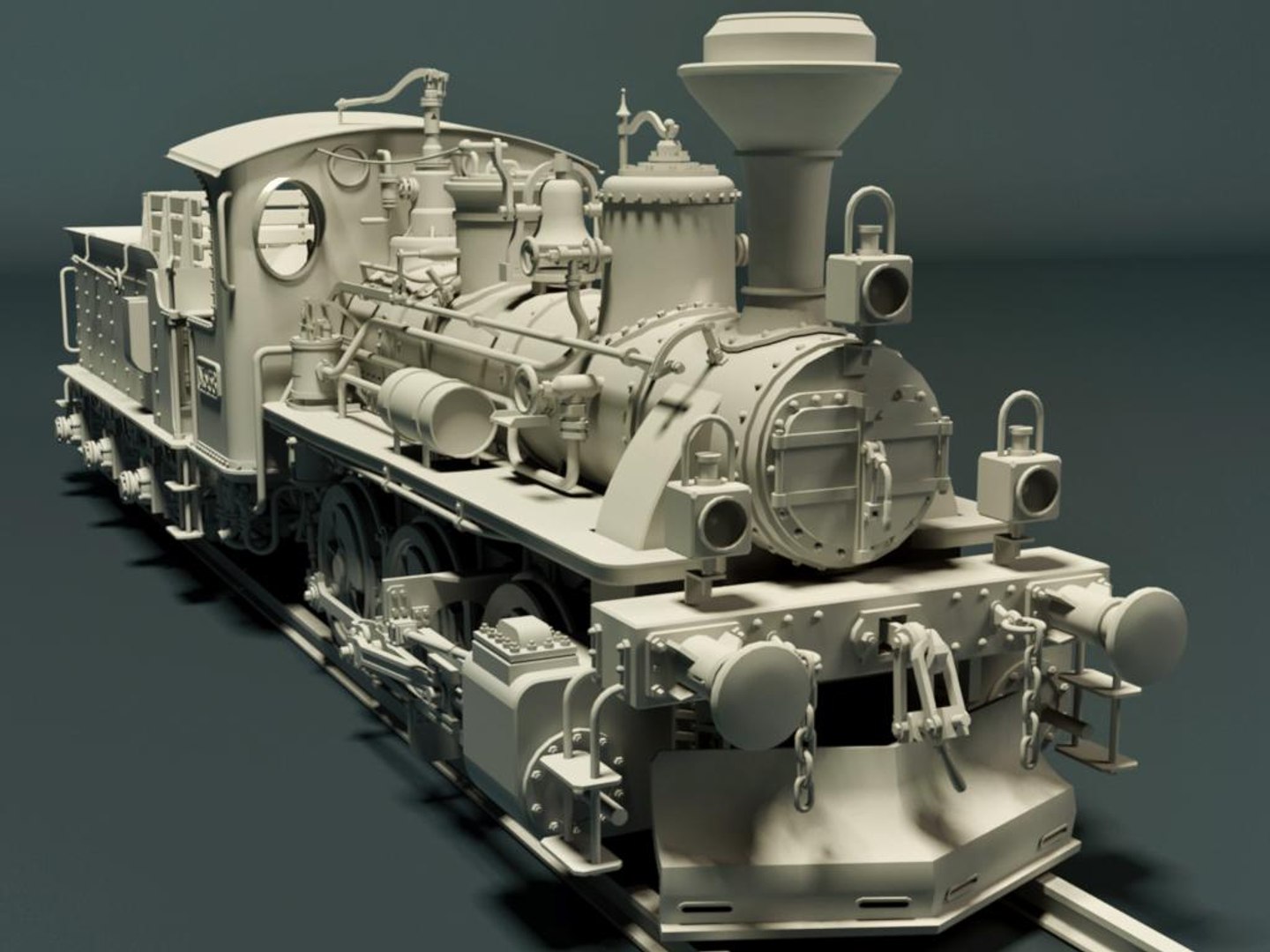 3d model of steam locomotive engine