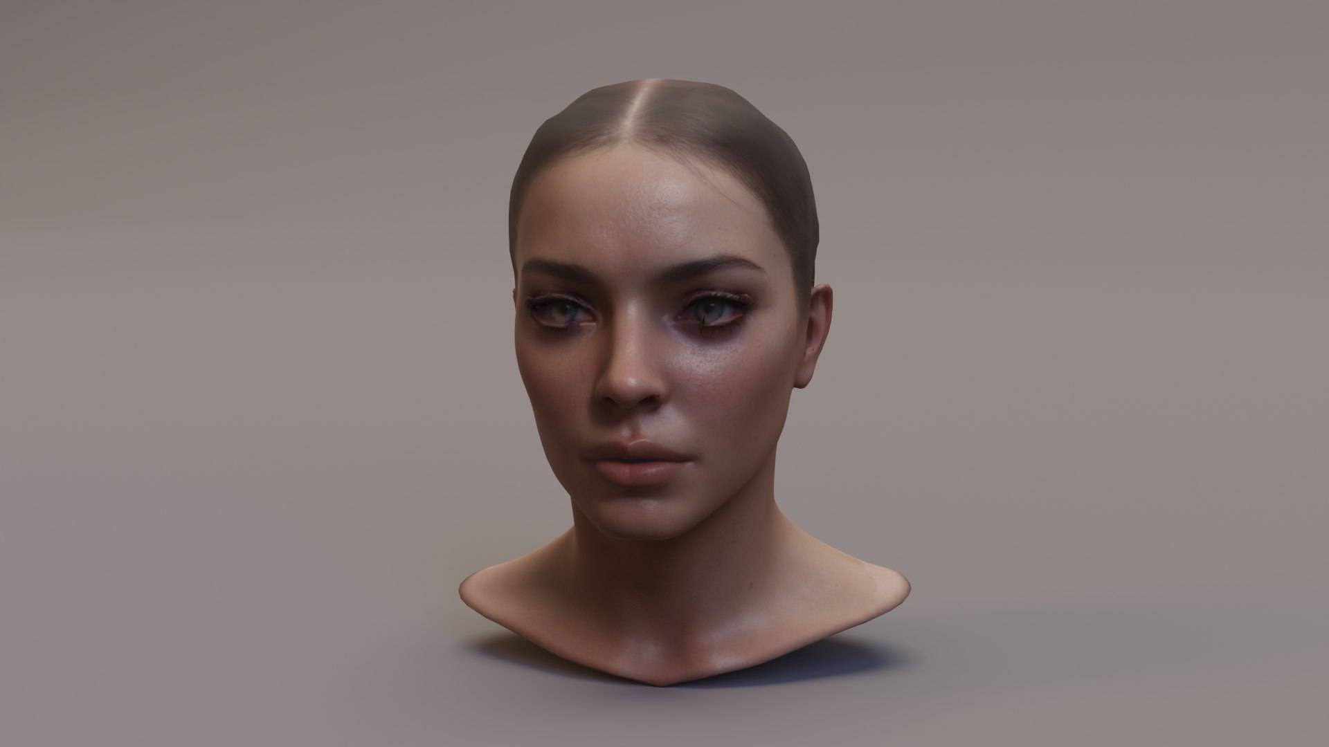 Realistic Woman Head 3D Model - High-Quality Topology 3D Model ...