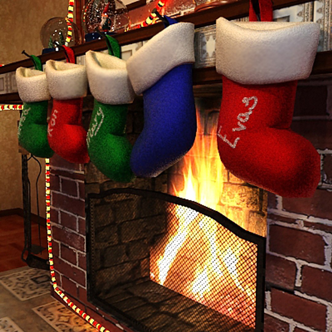 Traditional Christmas Interior Scene 3ds