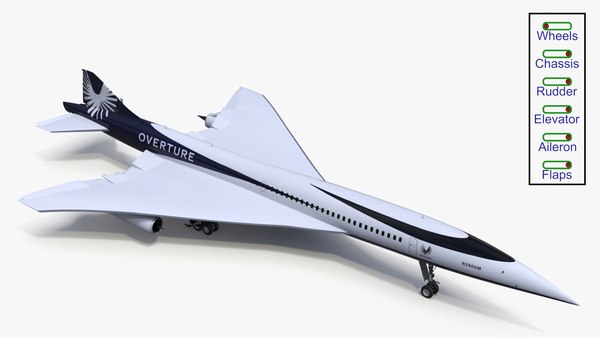 modelo 3d Avión a reacción supersónico Overture aparejado - TurboSquid ...