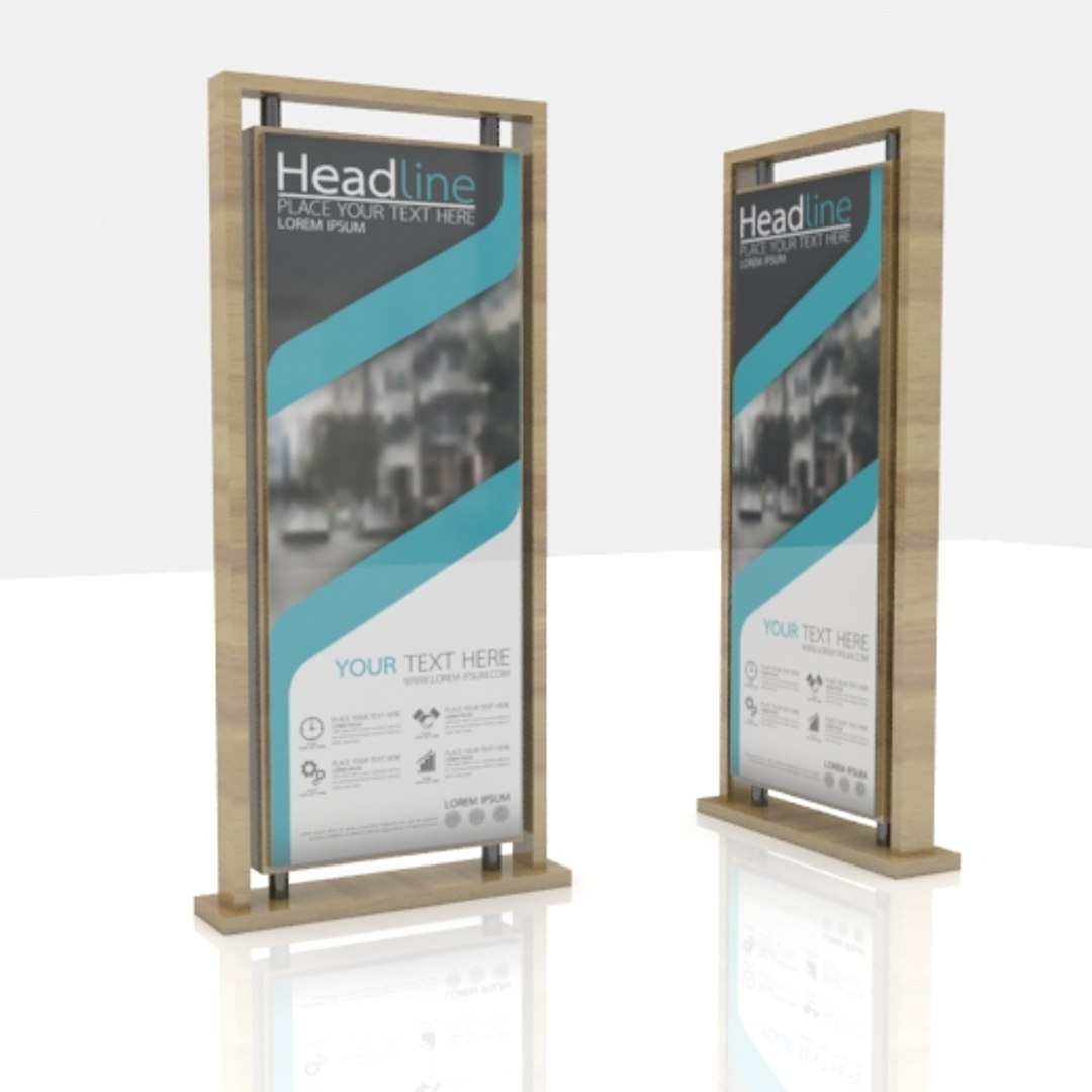 3D Wooden Panel Vertical Banner Model - TurboSquid 1547198