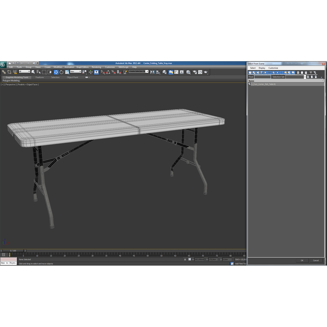 3d center folding table model