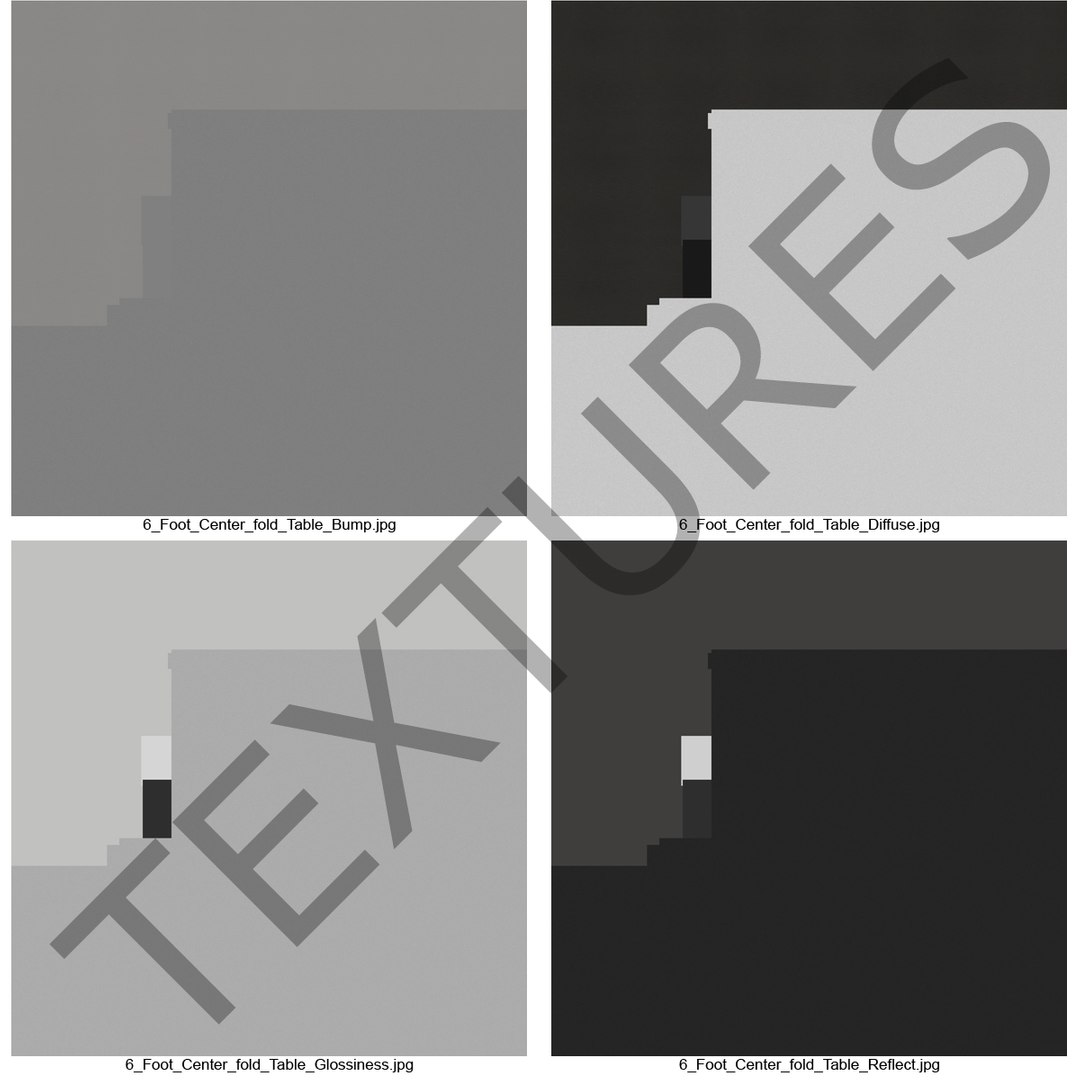 3d Center Folding Table Model