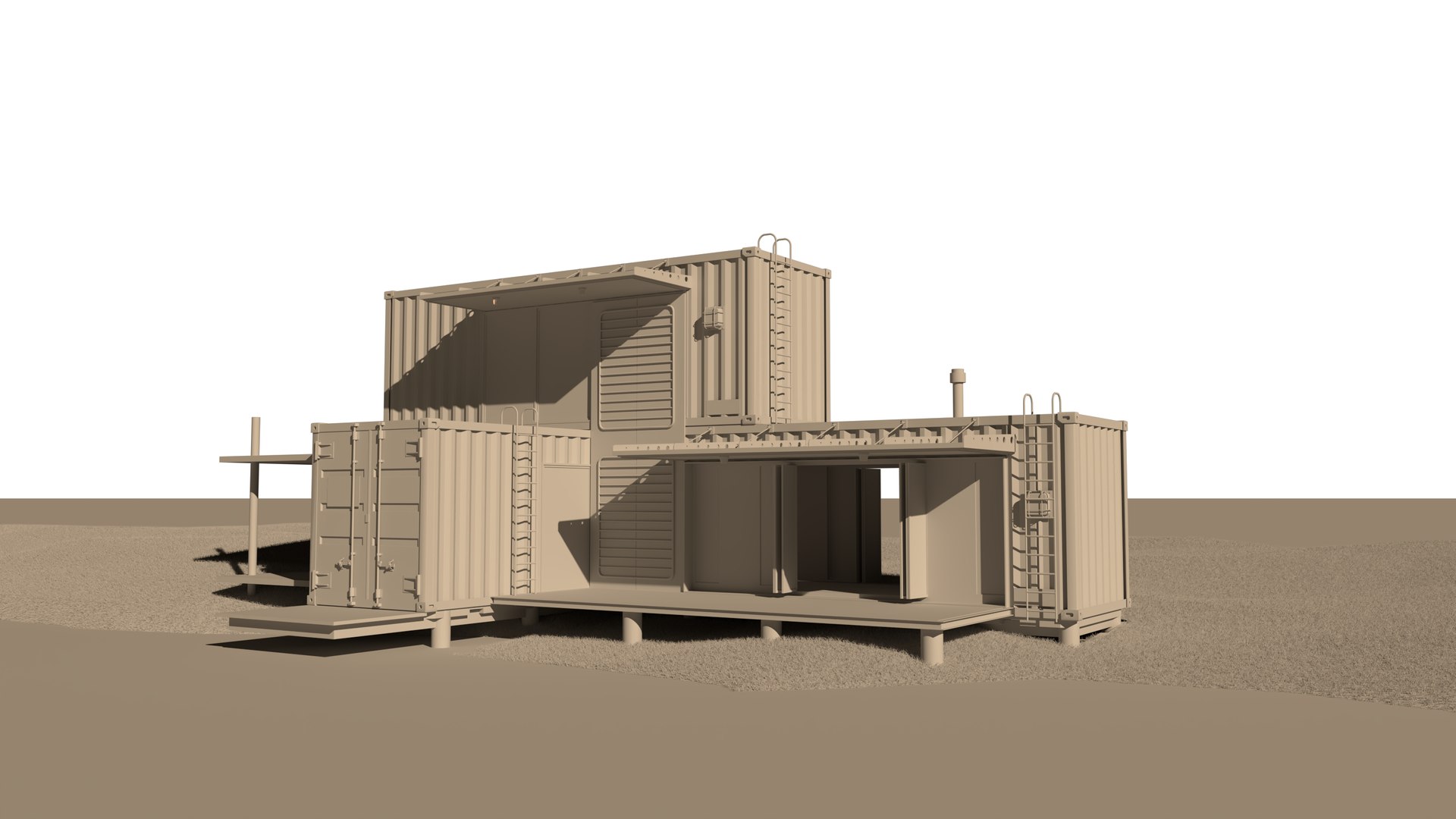 3D Container Building - TurboSquid 2084929