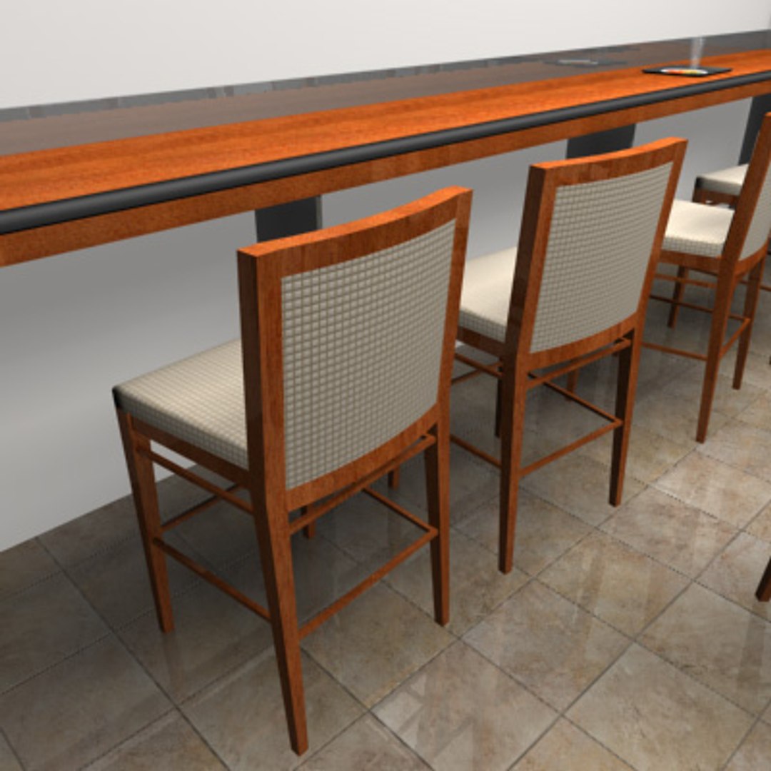 Cafe Chairs Table 3d Max