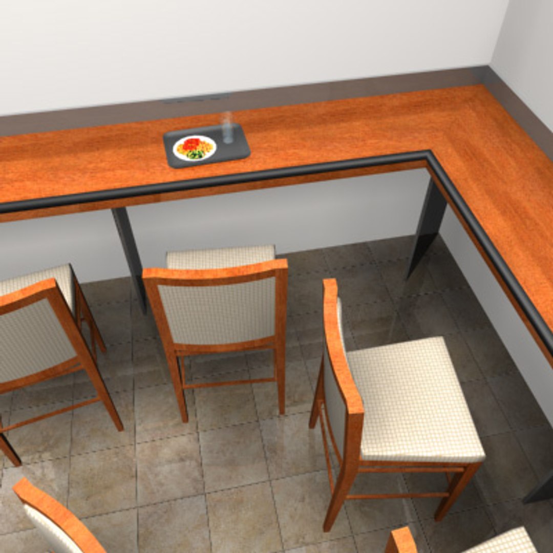 Cafe Chairs Table 3d Max