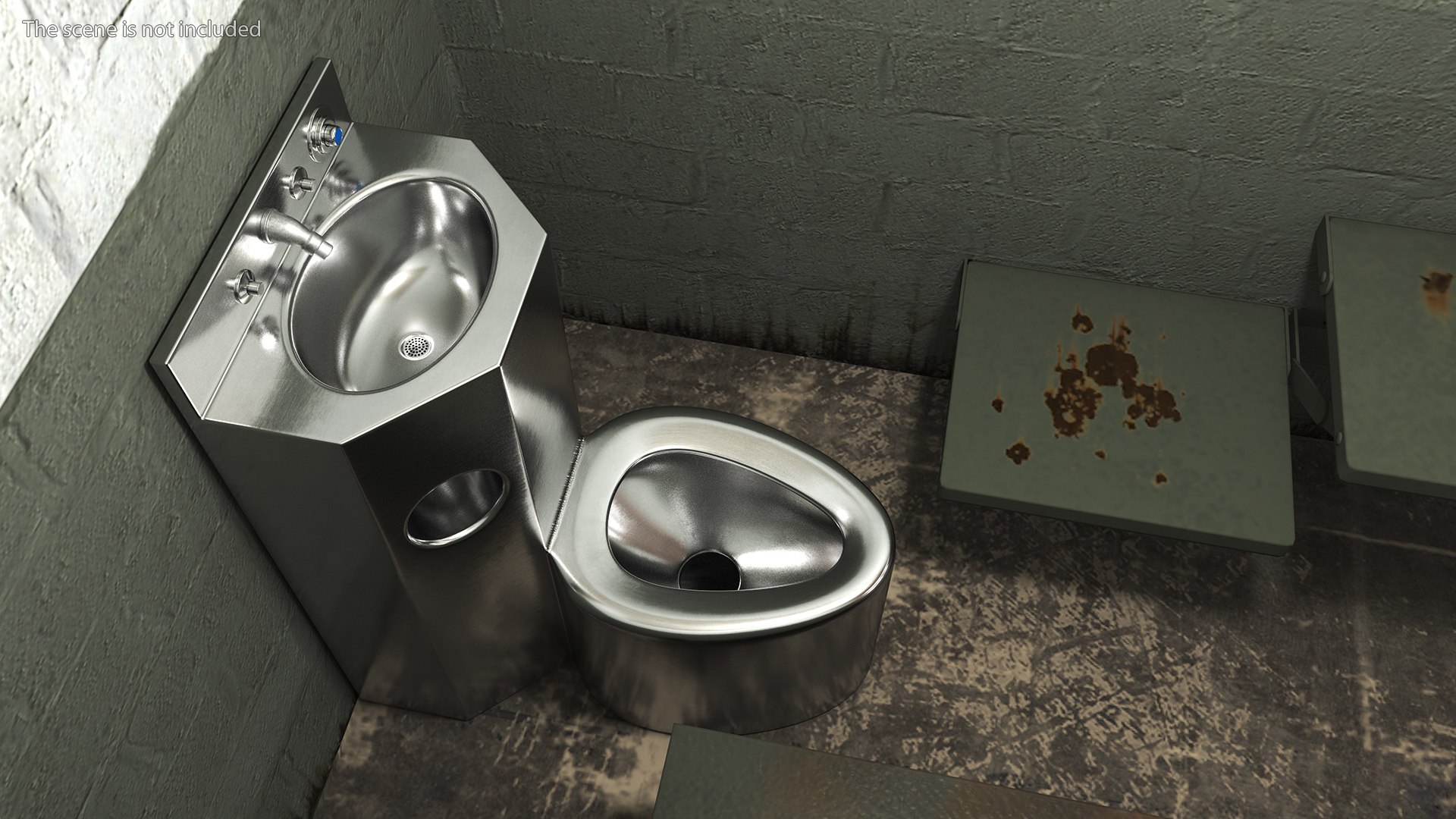 3D Model Stainless Steel Commode Toilet Basin Combination - TurboSquid ...