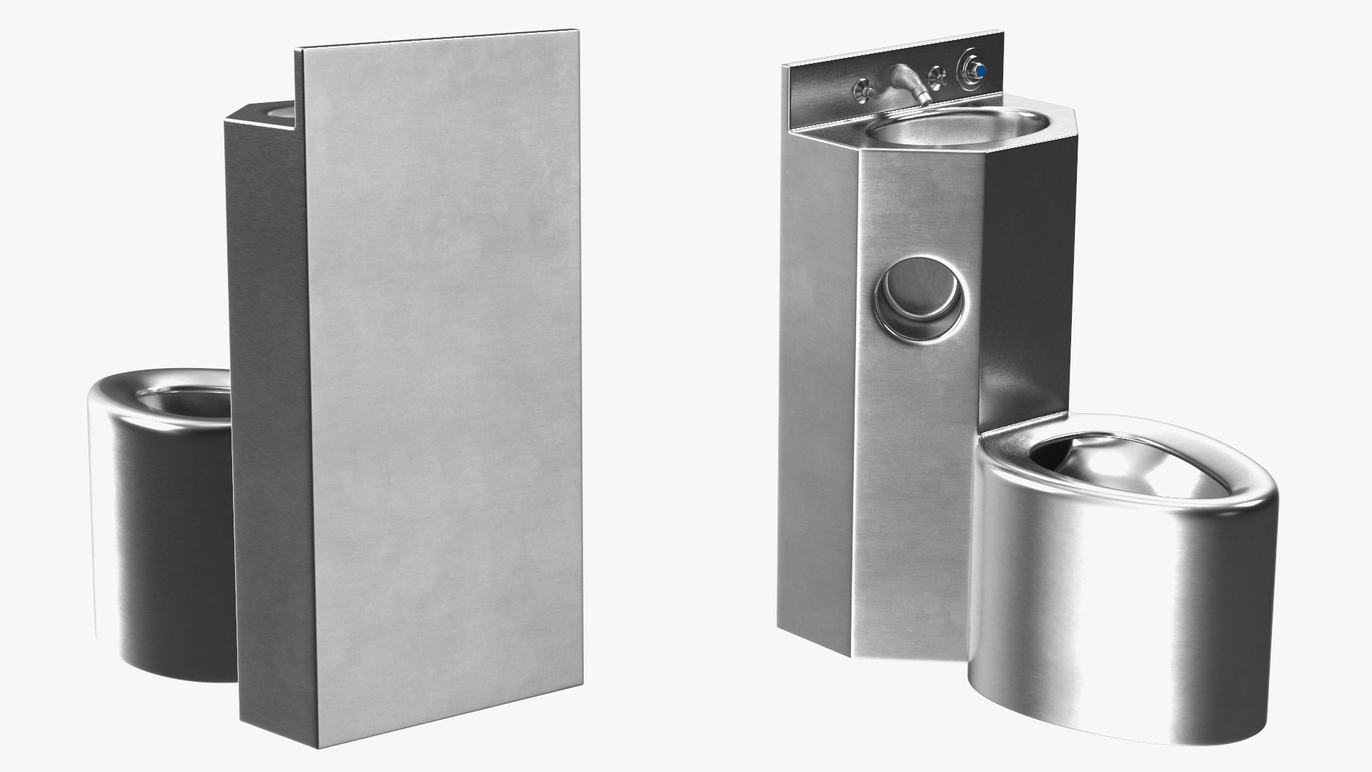 3D Model Stainless Steel Commode Toilet Basin Combination - TurboSquid ...