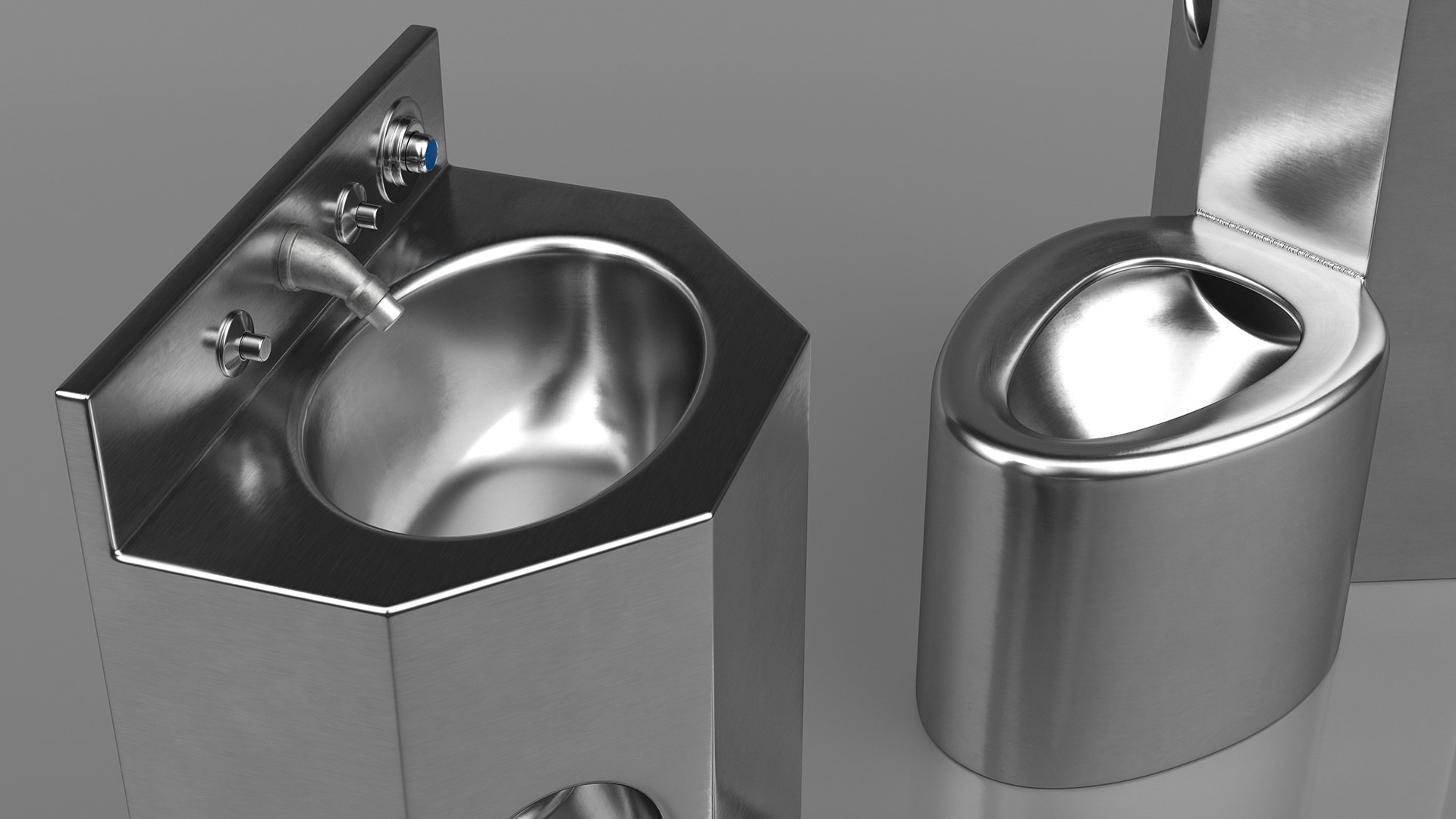 3D Model Stainless Steel Commode Toilet Basin Combination - TurboSquid ...