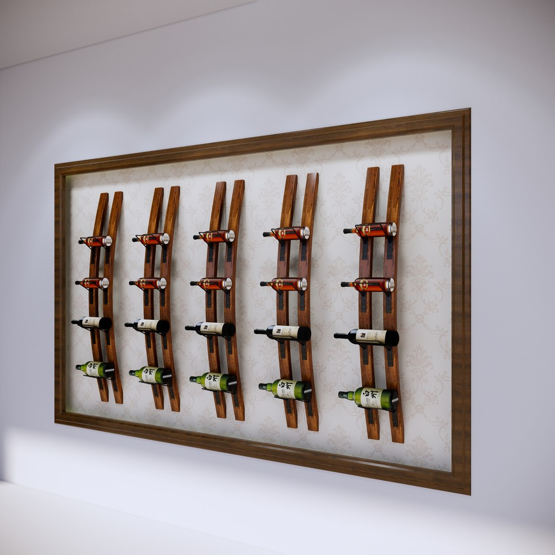 Wine Racks Wall 3D Model - TurboSquid 1599030
