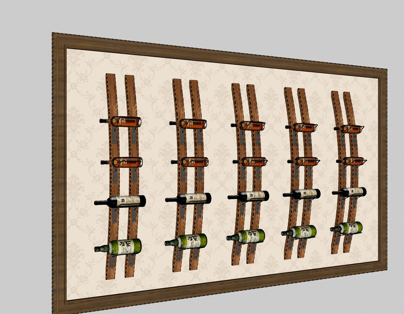 Wine Racks Wall 3D Model - TurboSquid 1599030
