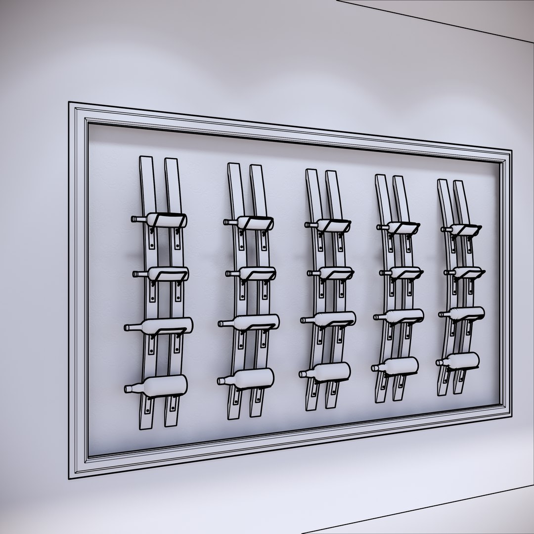 Wine Racks Wall 3D Model - TurboSquid 1599030