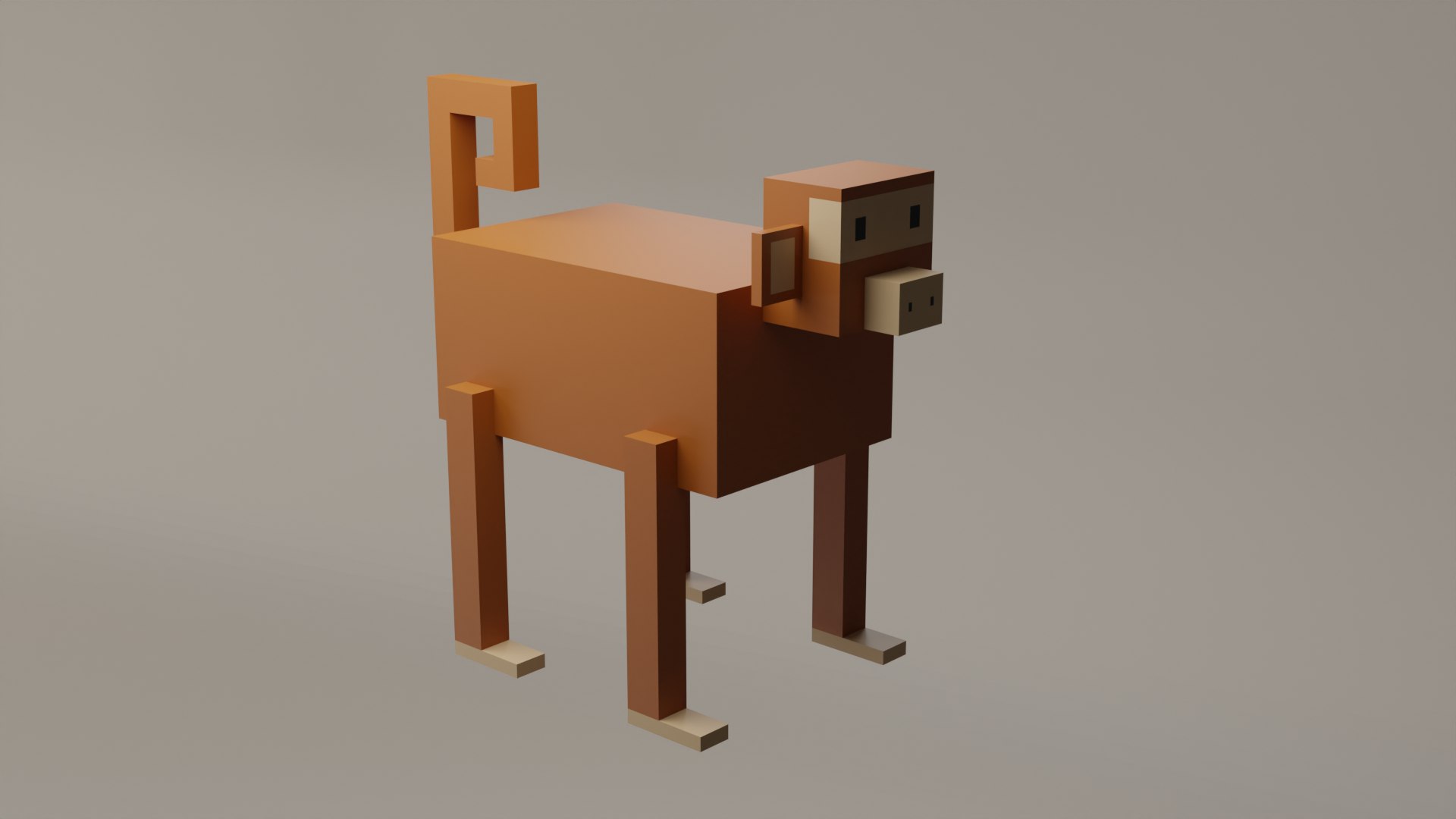 3D Voxel Low Polly Animal Monkey - TurboSquid 2181933