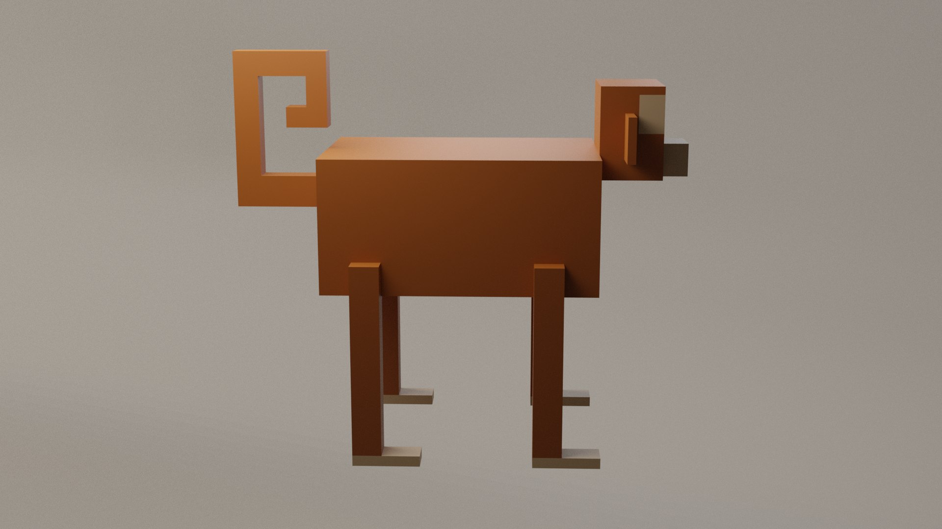 3D Voxel Low Polly Animal Monkey - TurboSquid 2181933