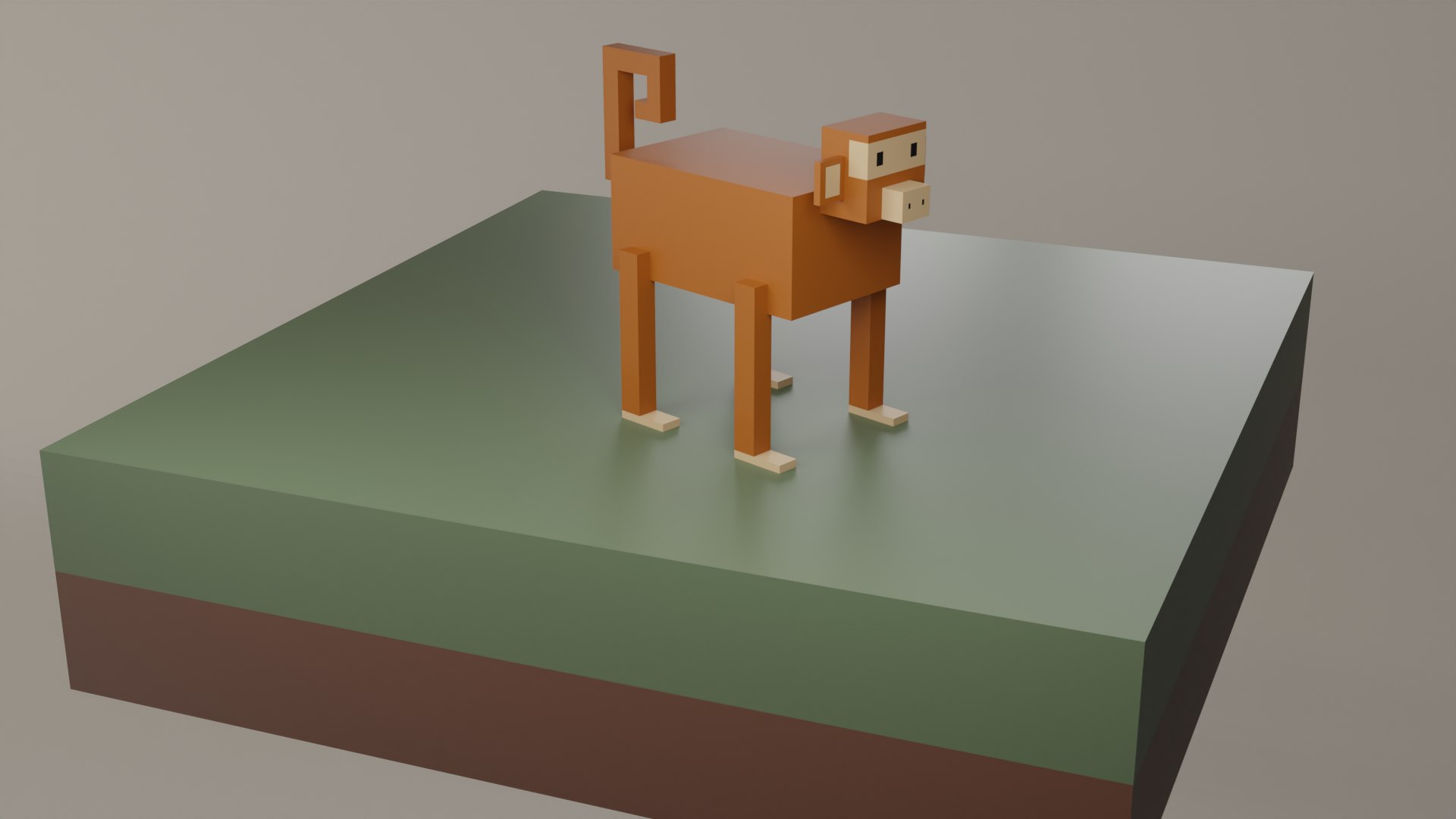 3D Voxel Low Polly Animal Monkey - TurboSquid 2181933