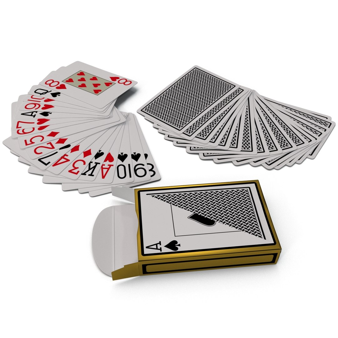 3d playing cards set model