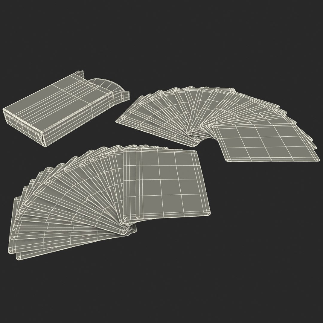 3d playing cards set model