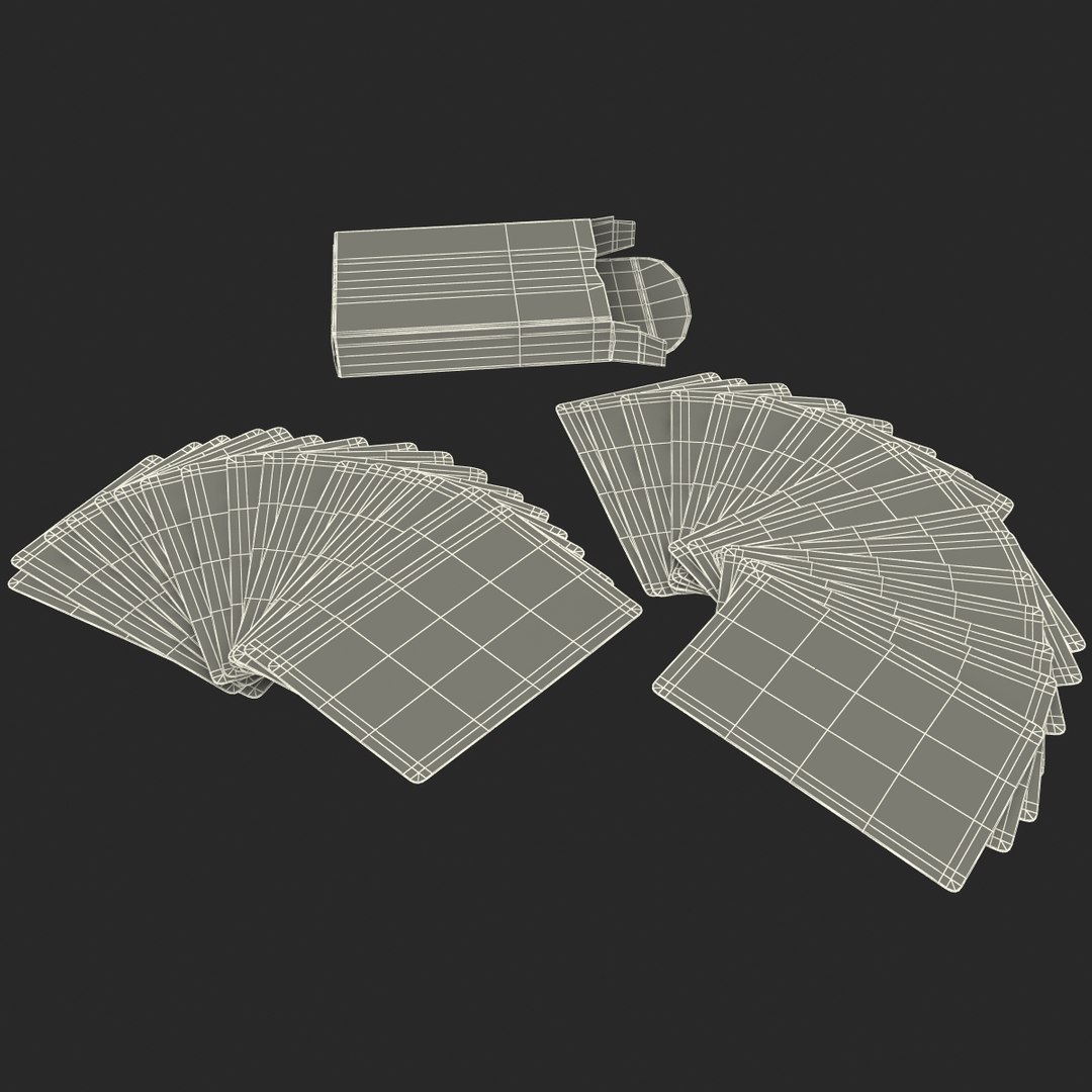 3d playing cards set model