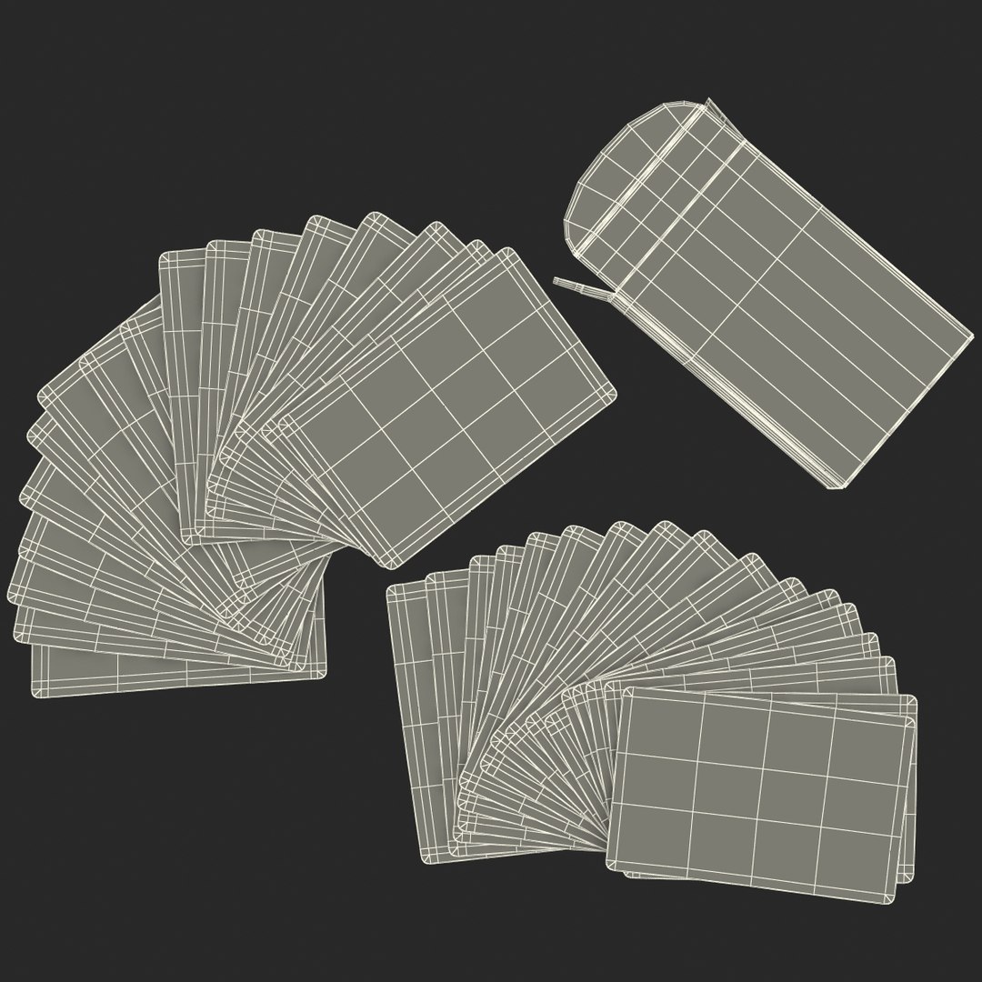 3d playing cards set model