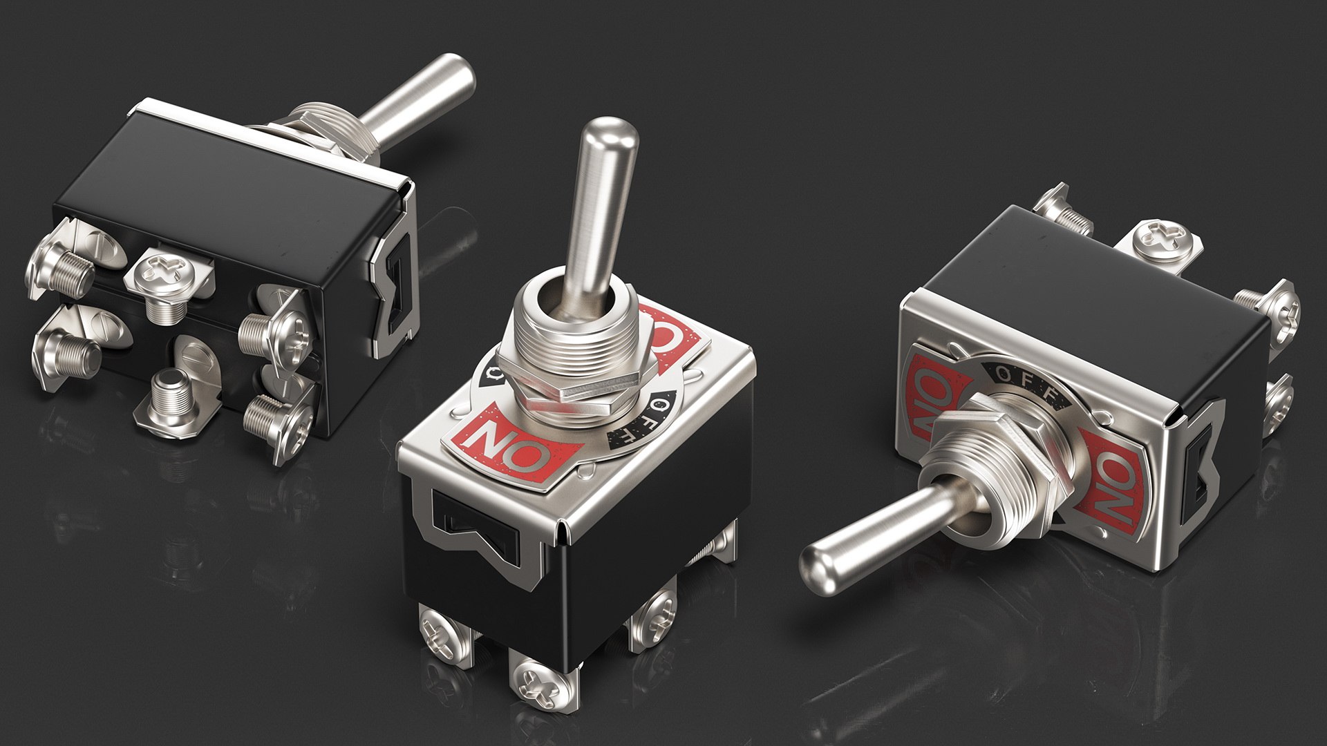 3D Heavy Duty Dpdt Toggle Switch Model - TurboSquid 1671510