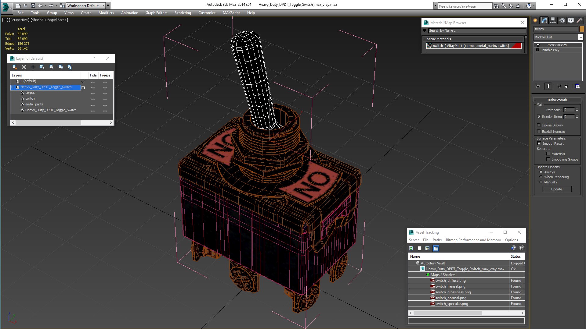 3D heavy duty dpdt toggle switch model - TurboSquid 1671510