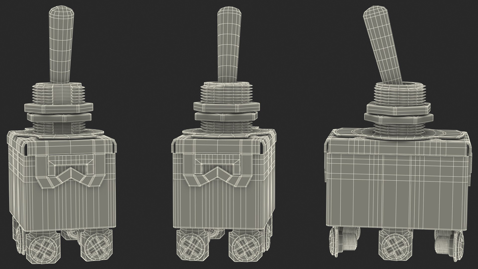 3D heavy duty dpdt toggle switch model - TurboSquid 1671510