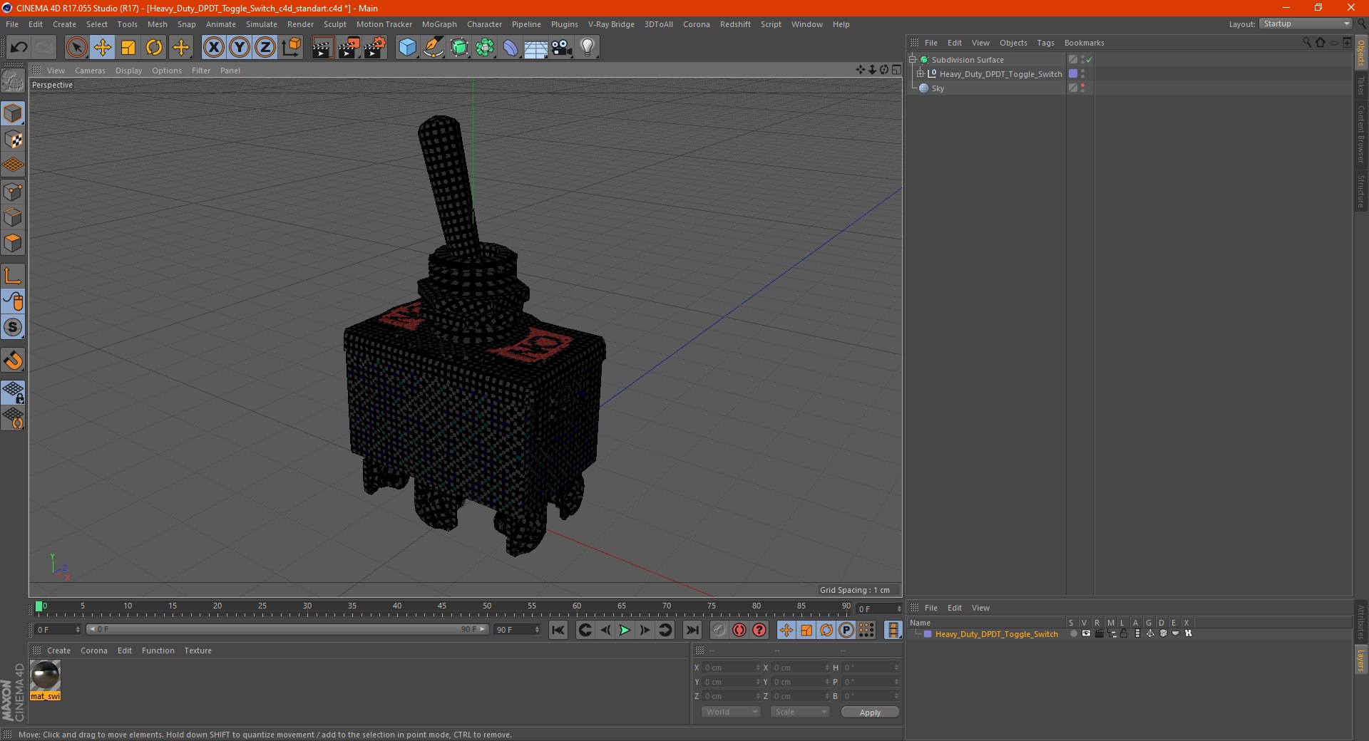 3D heavy duty dpdt toggle switch model - TurboSquid 1671510