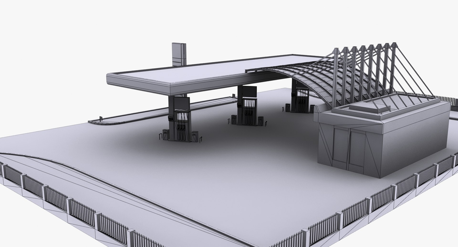gas station 3d model