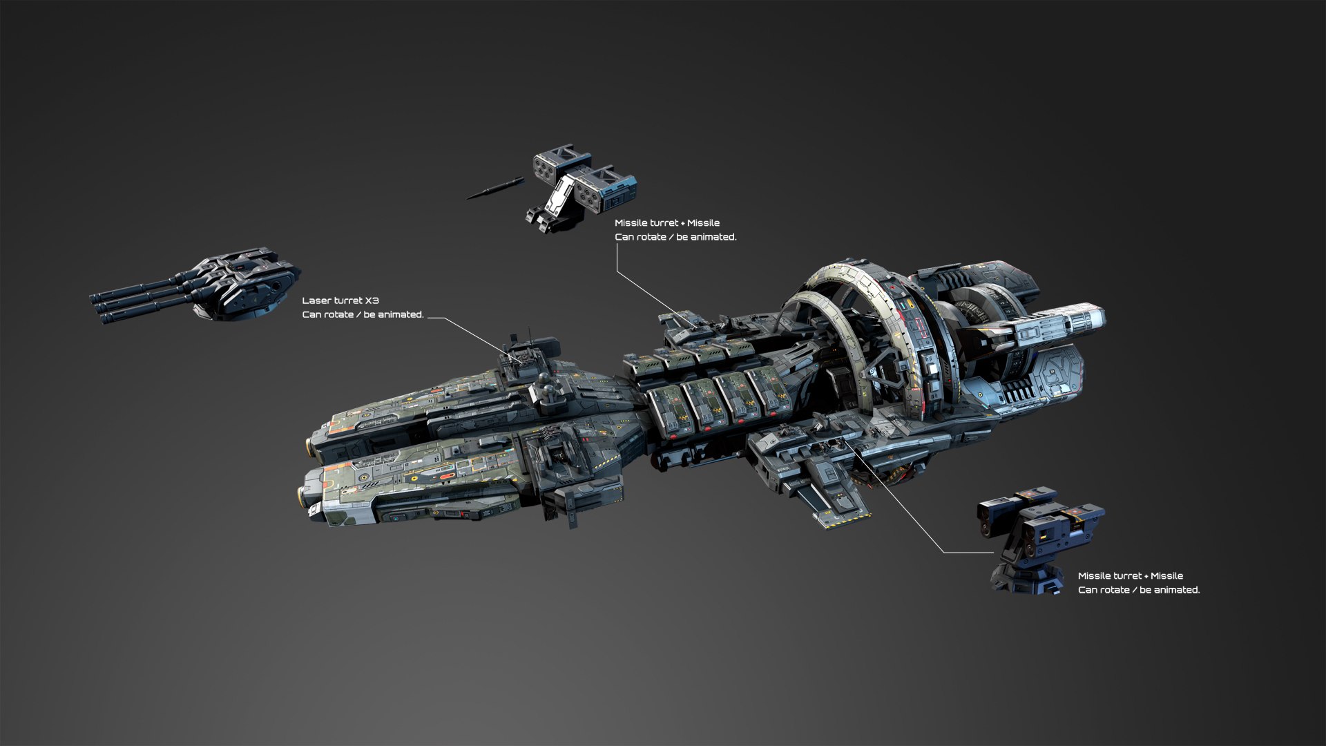 3D Scifi Commander Ship G7 Model - TurboSquid 1274365