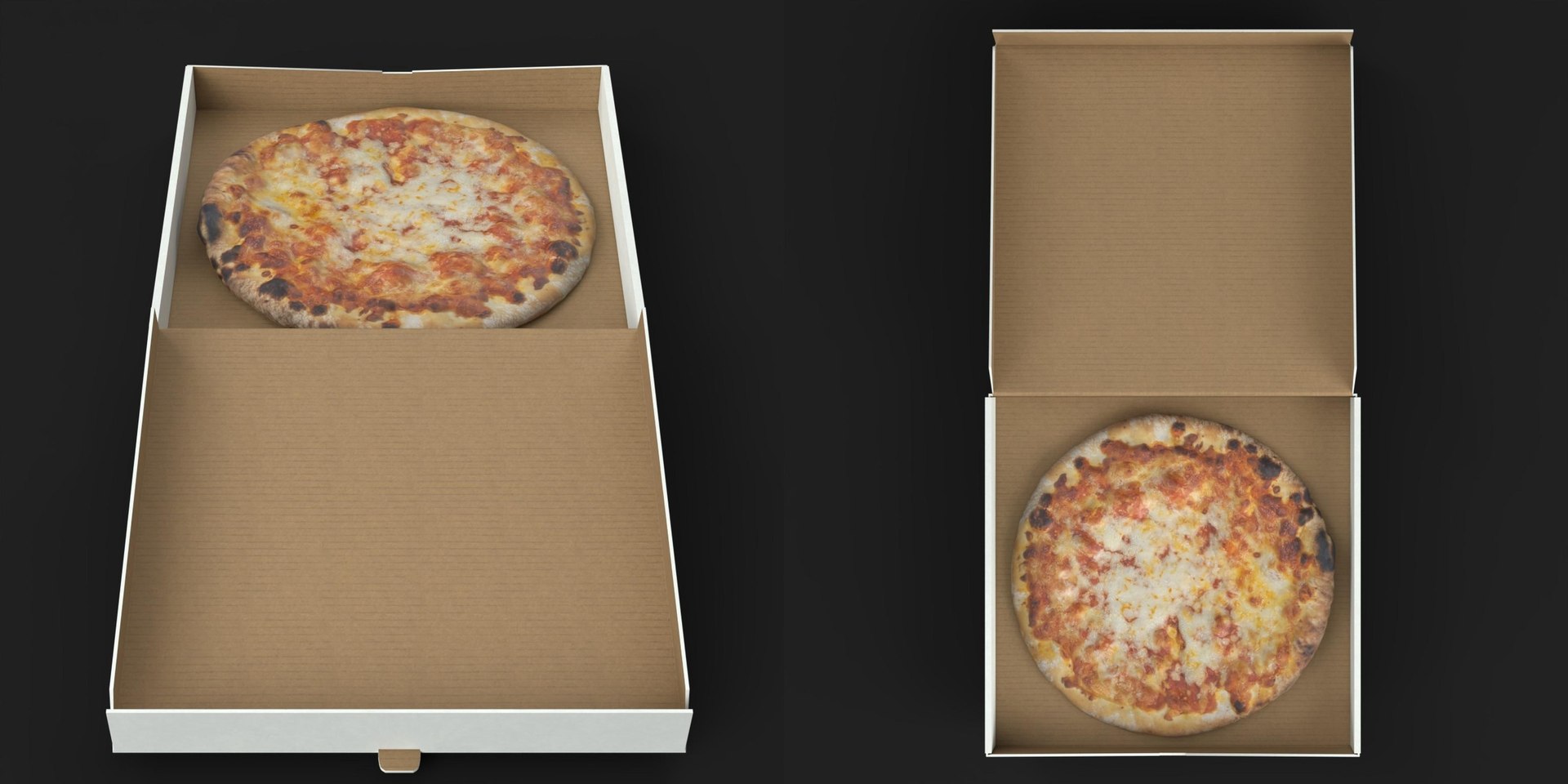 3D Pizza In An Open Carton Box Model - TurboSquid 2379092