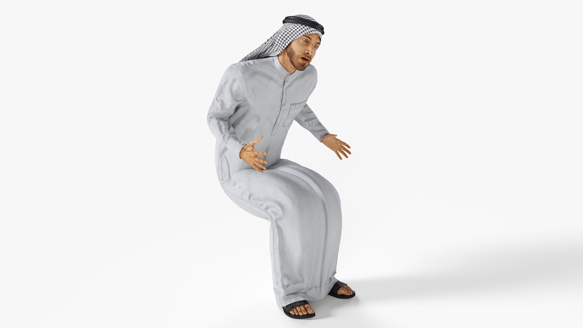 3D Arab Man With Traditional Arabic Headgear - TurboSquid 1964613