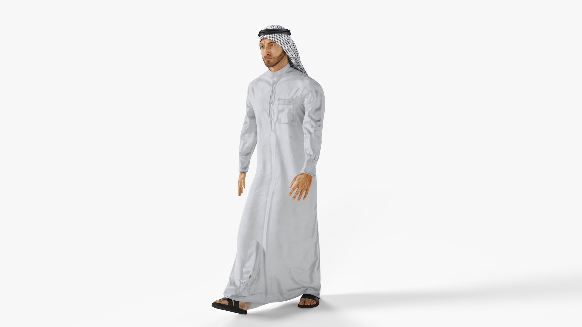 3D Arab Man With Traditional Arabic Headgear - TurboSquid 1964613