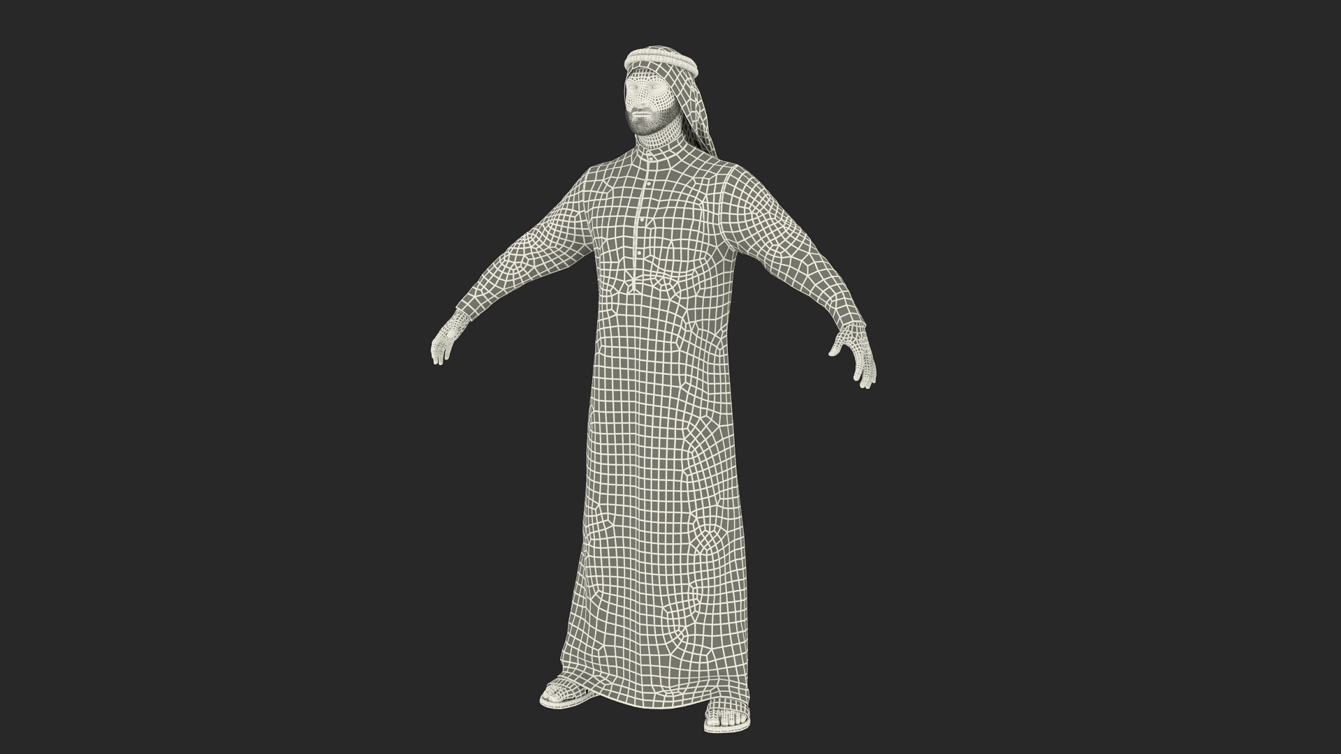 3D Arab Man With Traditional Arabic Headgear - TurboSquid 1964613