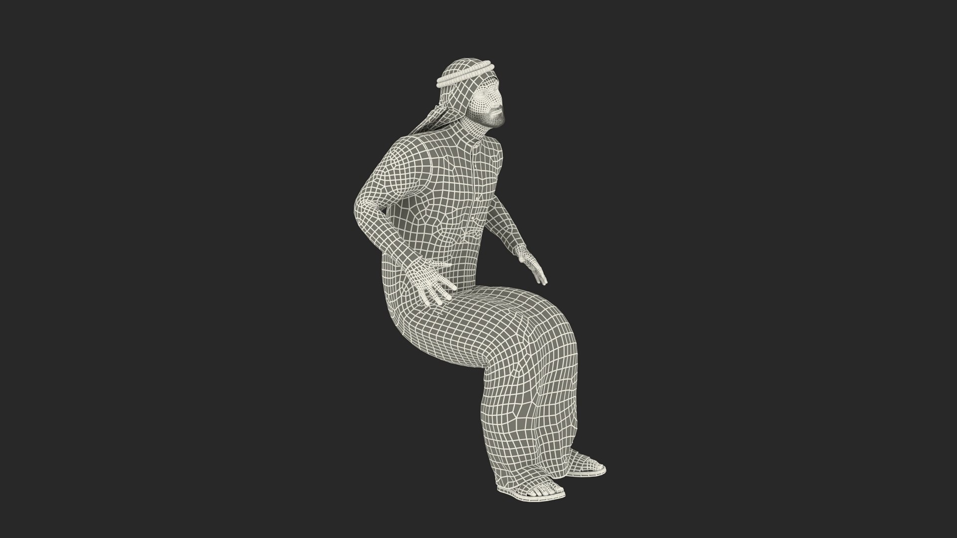 3D Arab Man with Traditional Arabic Headgear - TurboSquid 1964613