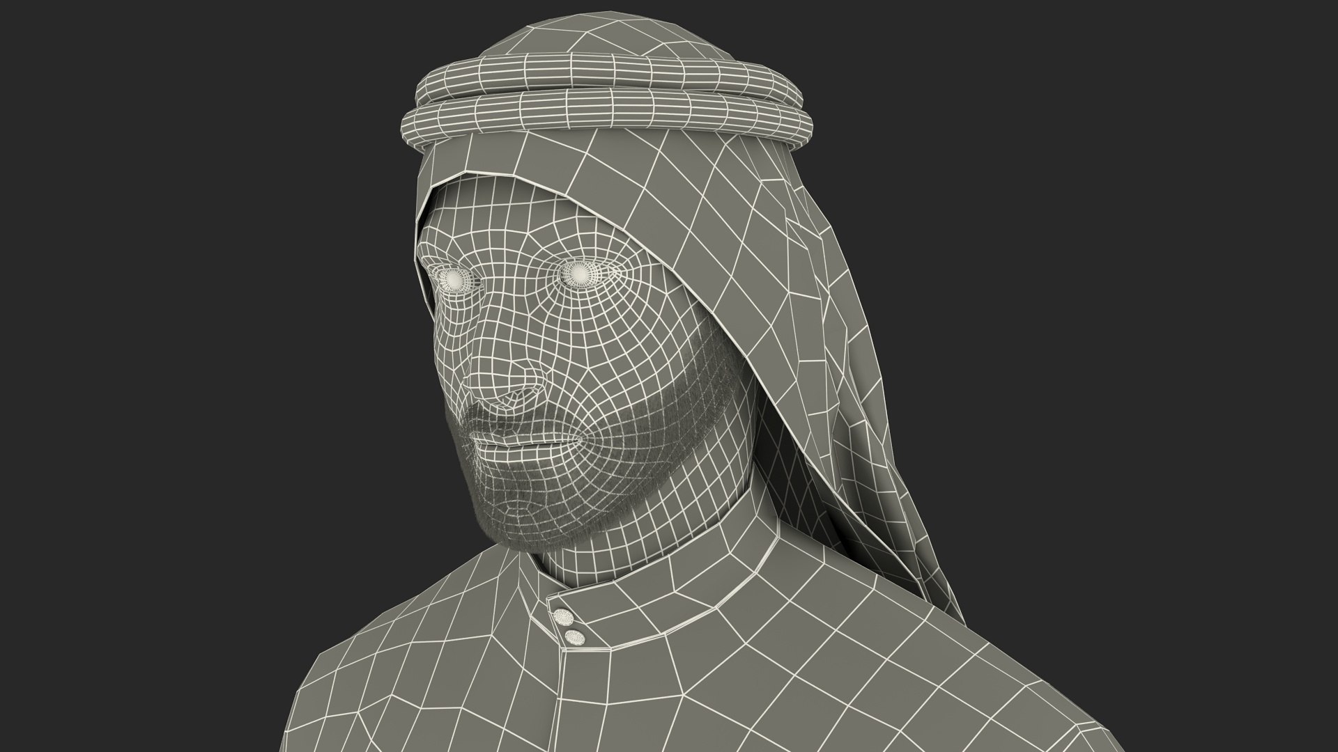 3D Arab Man with Traditional Arabic Headgear - TurboSquid 1964613