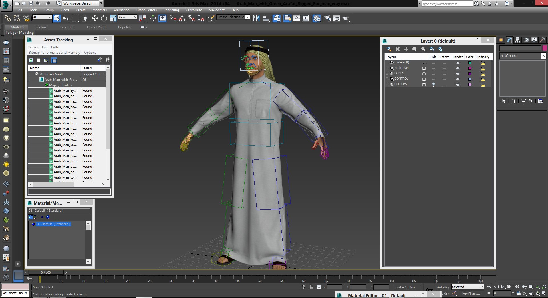 3D Arab Man with Traditional Arabic Headgear - TurboSquid 1964613