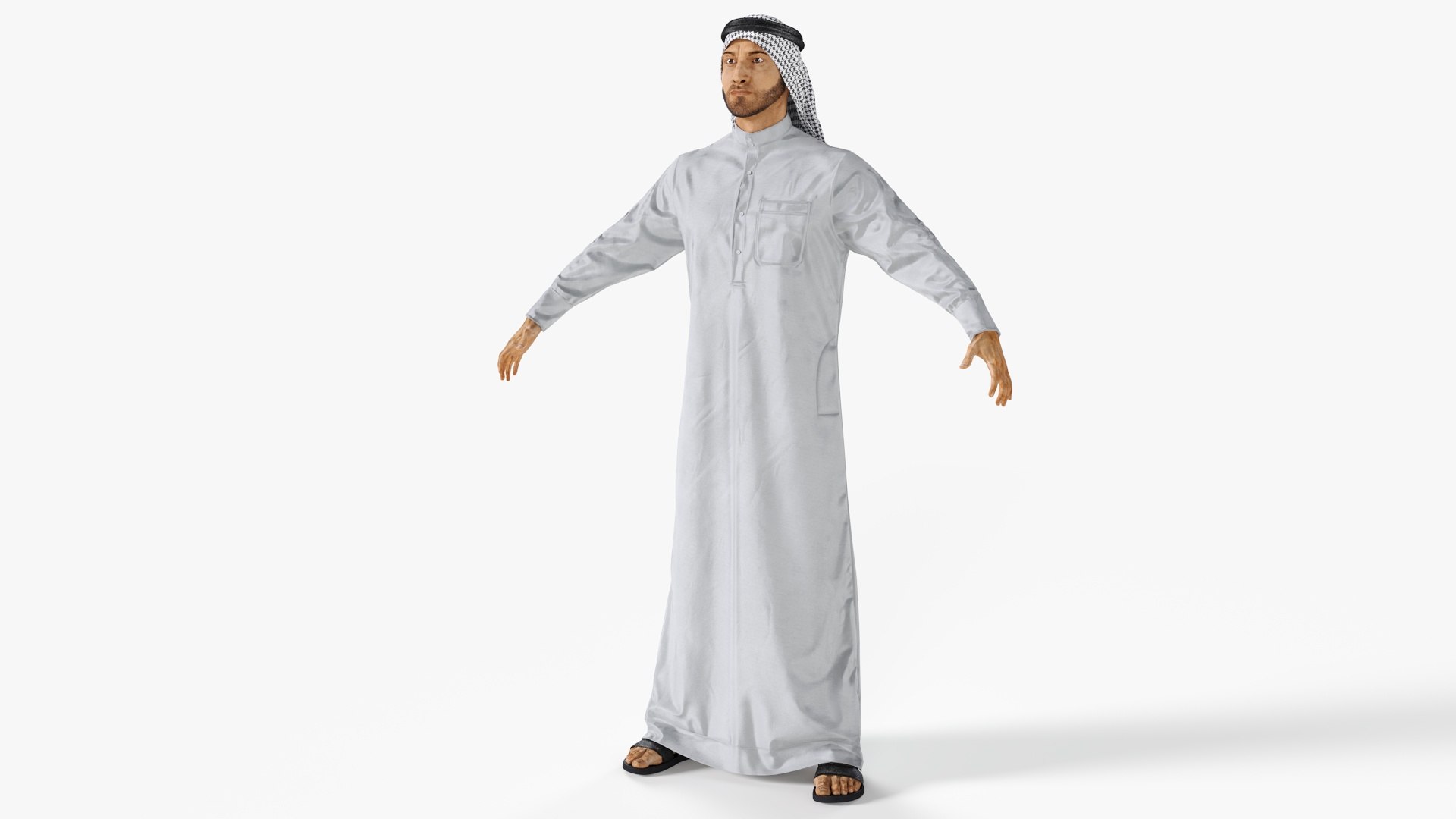 3D Arab Man With Traditional Arabic Headgear - TurboSquid 1964613