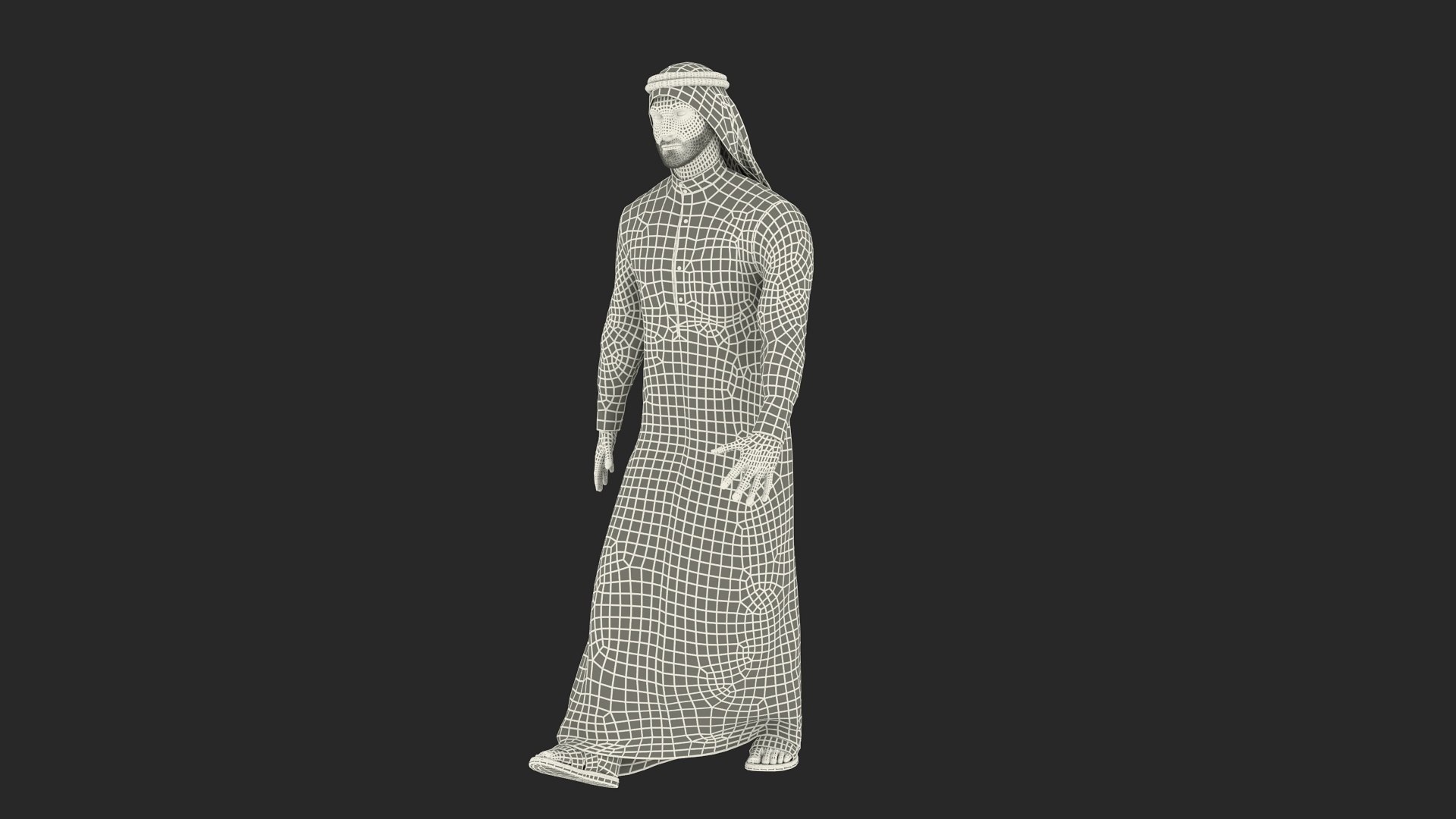 3D Arab Man with Traditional Arabic Headgear - TurboSquid 1964613