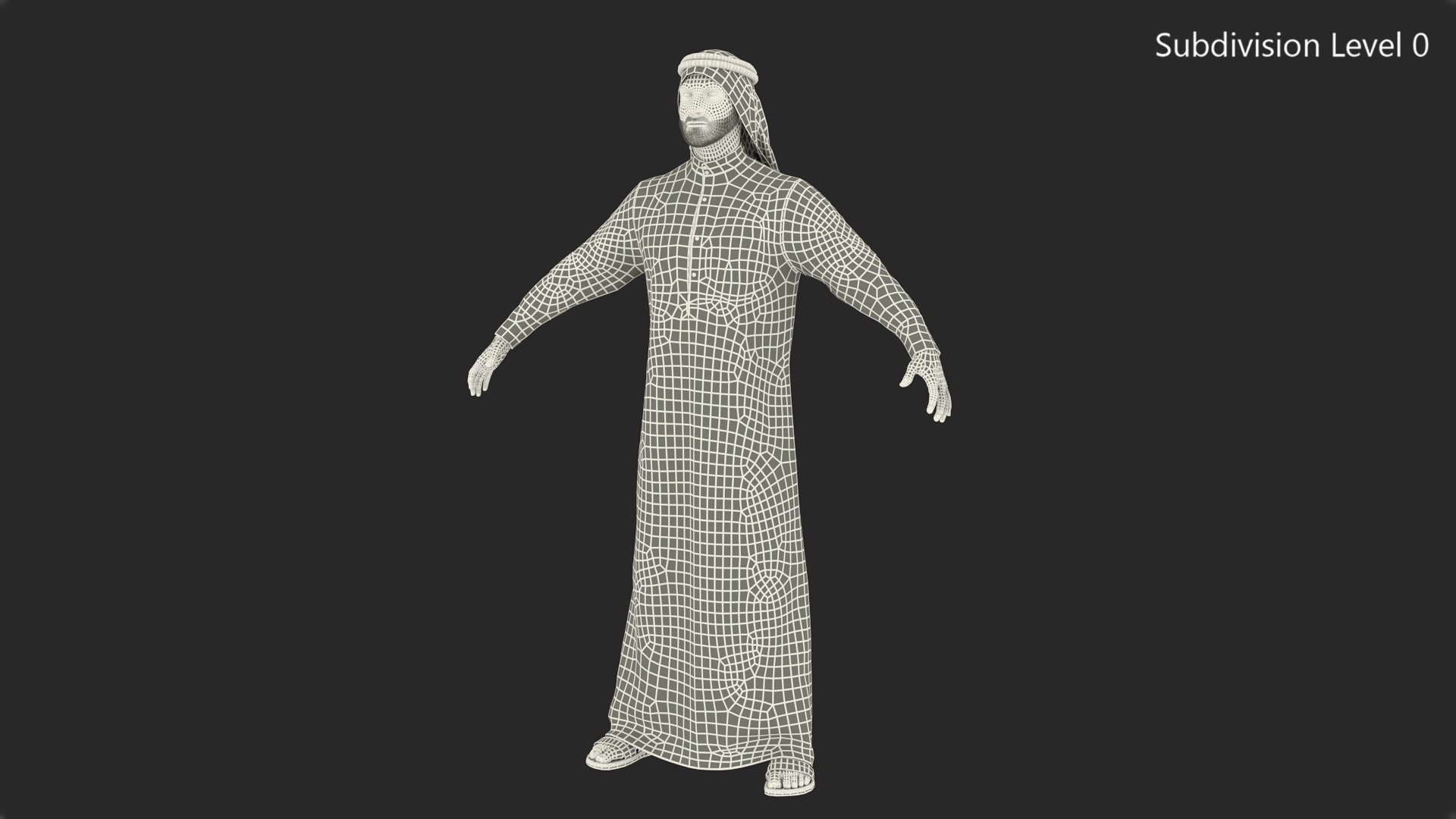3D Arab Man with Traditional Arabic Headgear - TurboSquid 1964613
