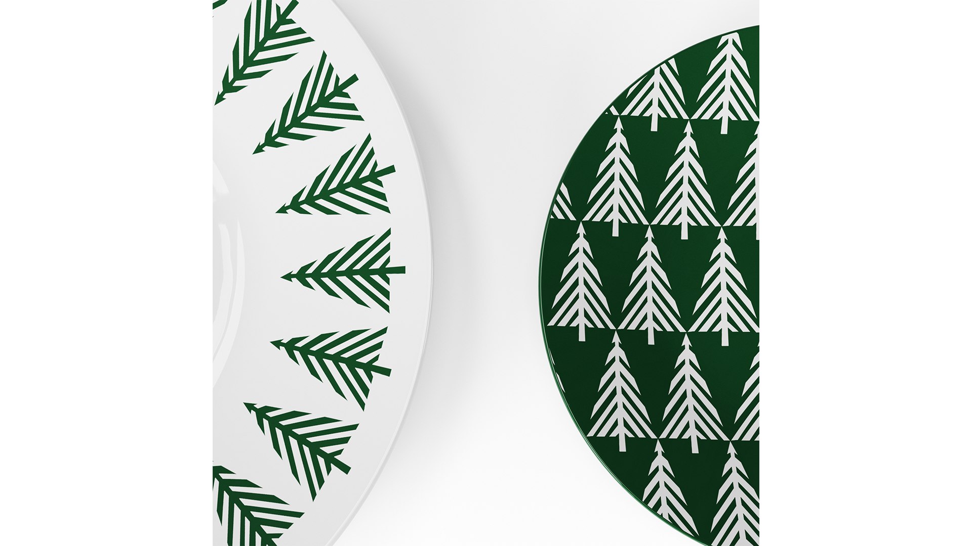 Green Forest Dinnerware Collection 3D - TurboSquid 2185898