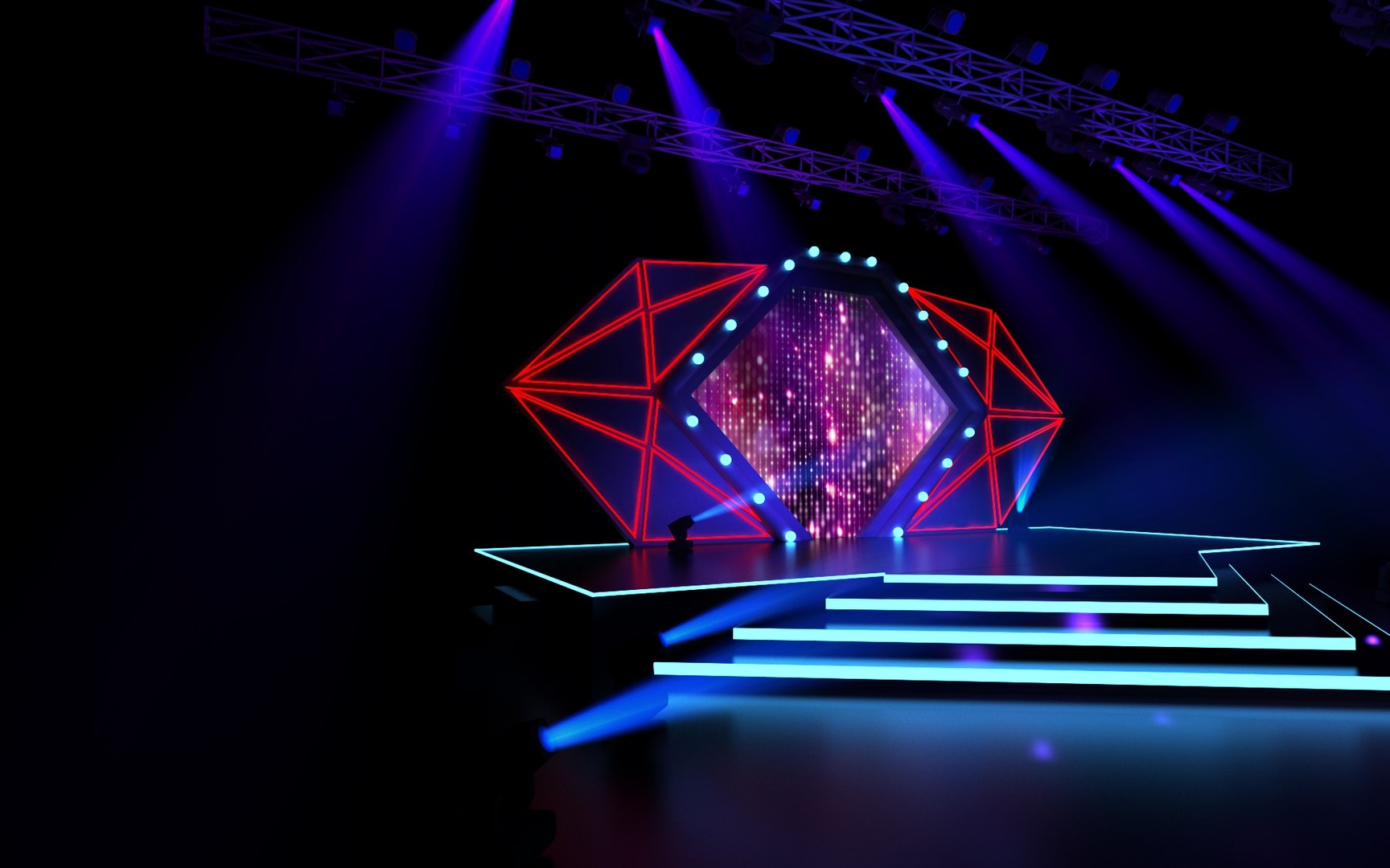 3D Model Stage Truss Meeting Hall Wedding Show Concert Stage Design ...